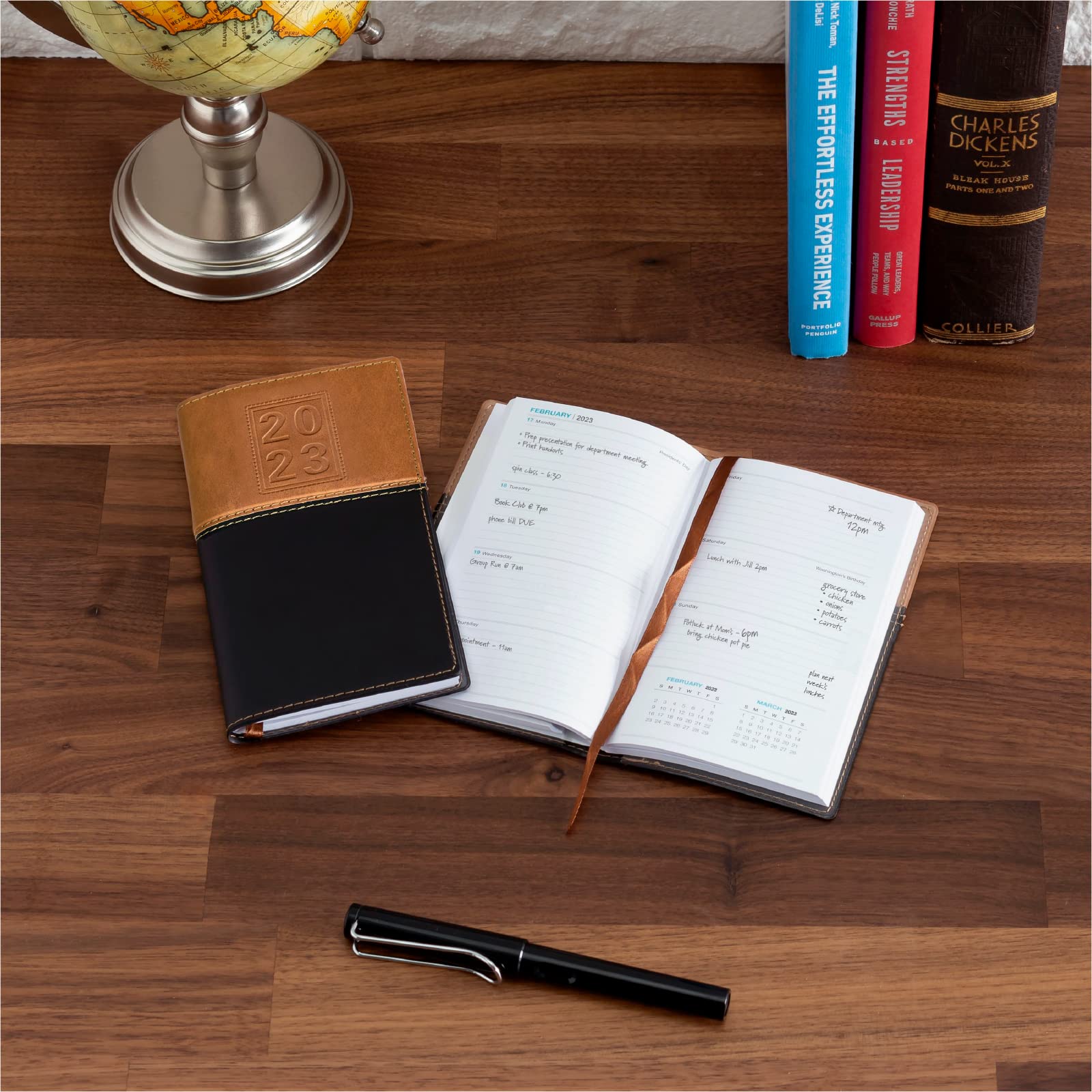 2023 Planner Calendar 3.5"x6" : Includes 14 Months (Nov 2022 to Dec 2023) / 2023 Weekly Planner/Weekly Agenda/Monthly Calendar Organizer (Black/Brown)