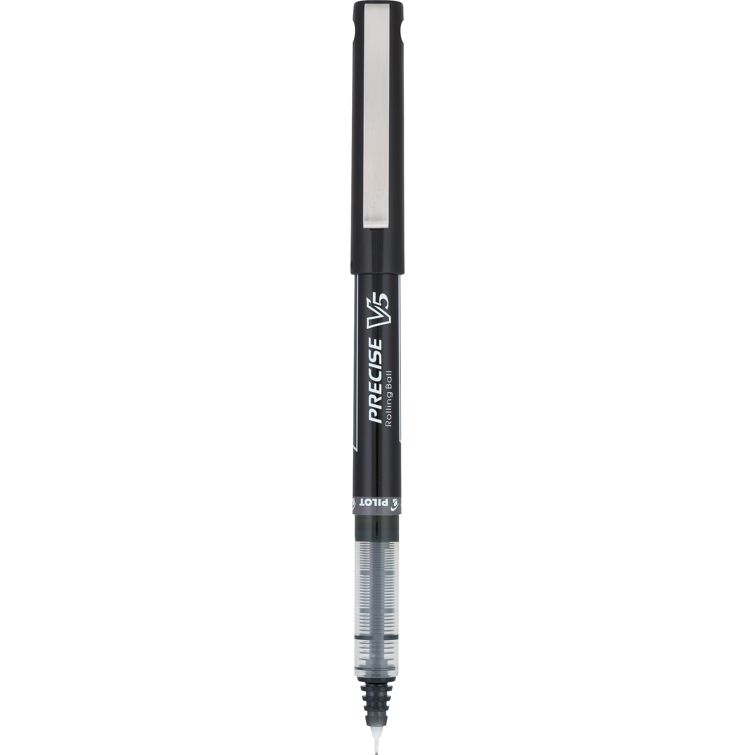 PILOT Precise V5 Stick Liquid Ink Rolling Ball Stick Pens, Extra Fine Point (0.5mm) Black Ink, 12-Pack (35334)