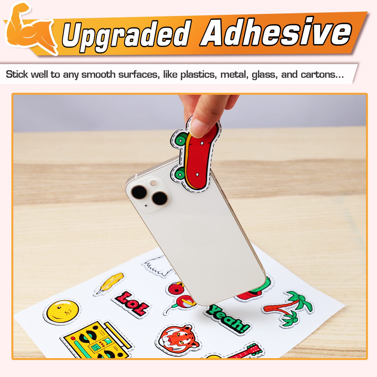Koala Printable Glossy Sticker Label Paper 120 Sheets 8.5x11 Inches Full Sheet for Inkjet Printer