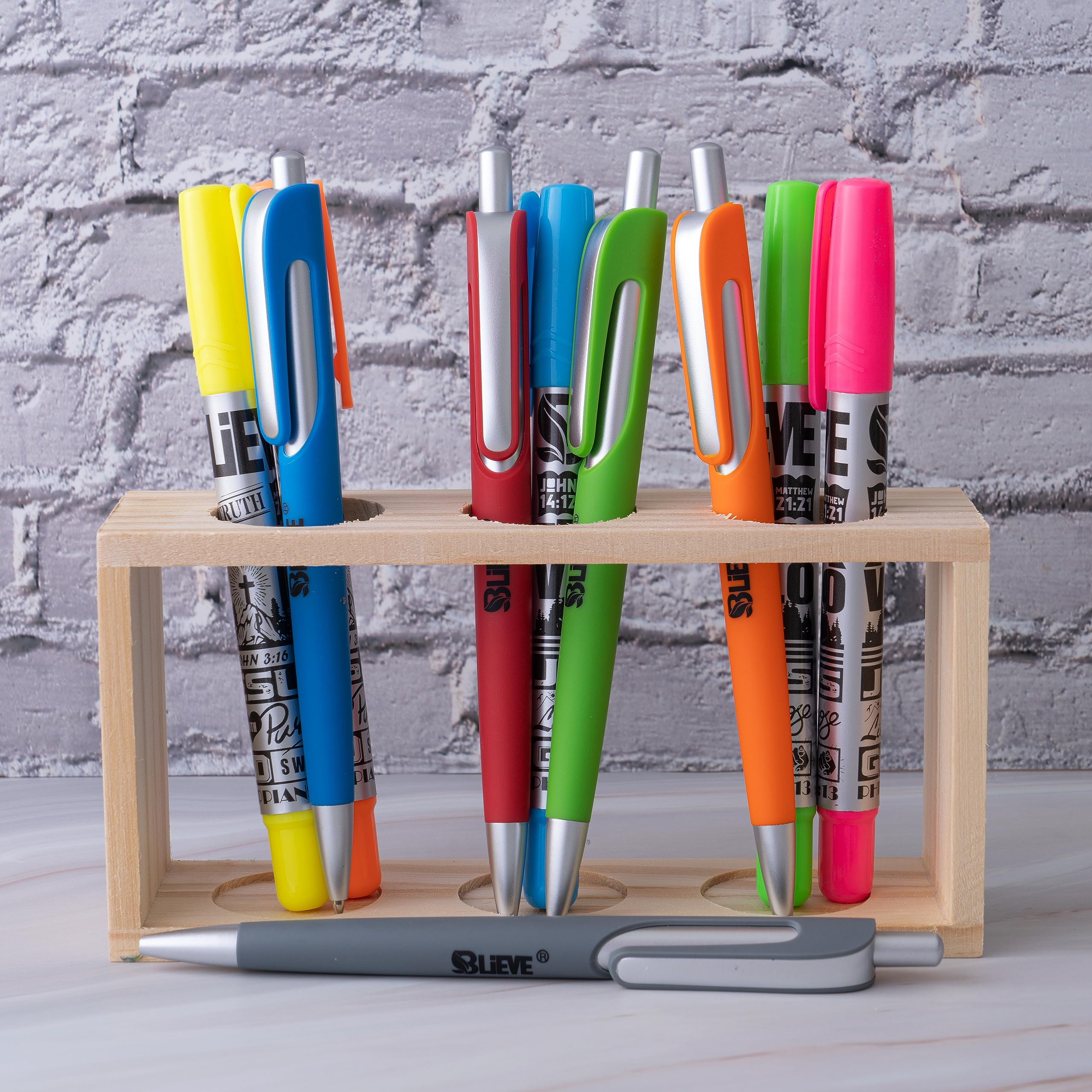BLIEVE- Bible Highlighters And Pens No Bleed Through, Bible Verse Dry Highlighter and Pens Fine Tip, Bible Journaling Supplies and Bible Study Kit (10 Pack)