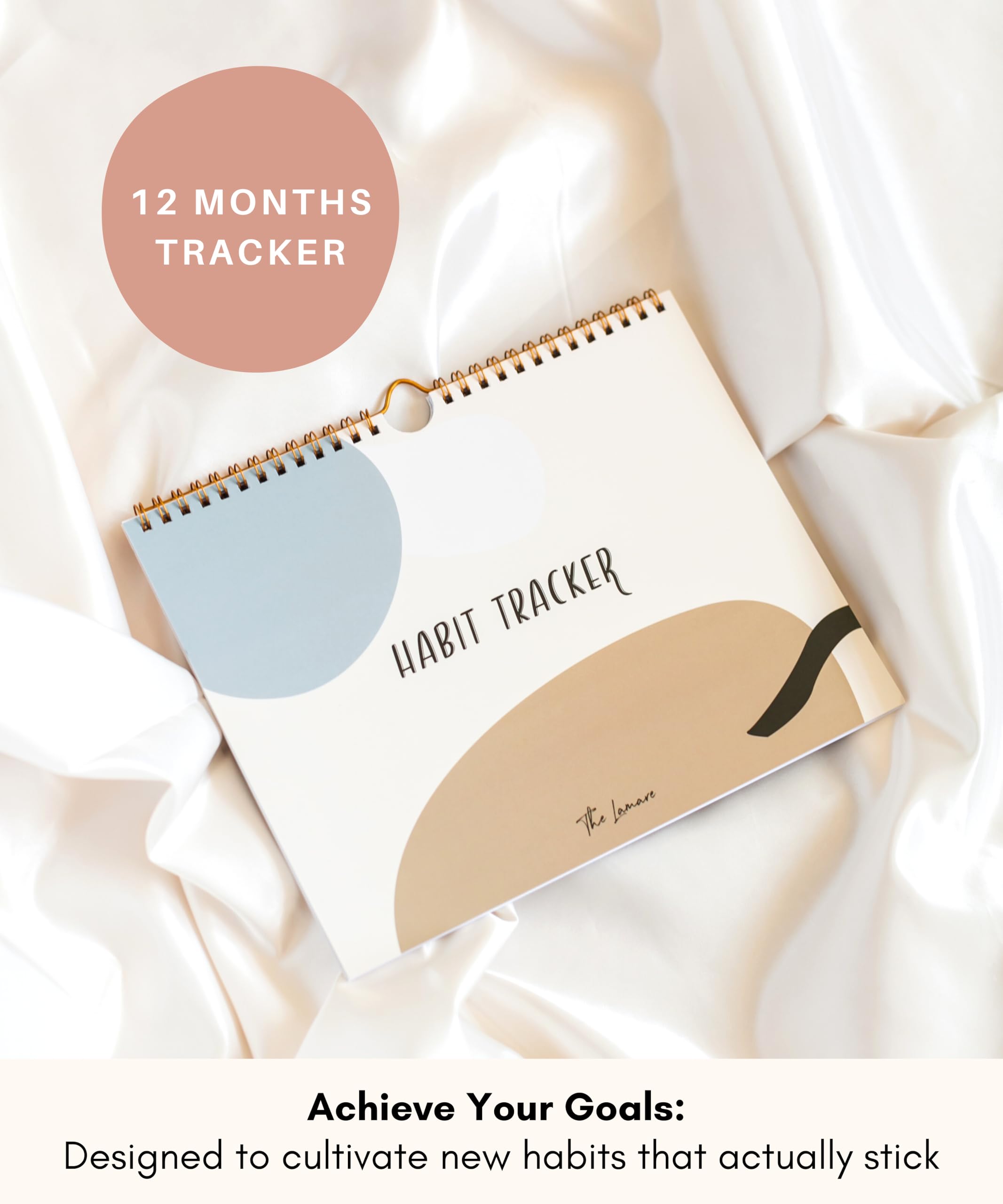 Lamare Habit Tracker Calendar - Inspirational Habit Journal with Spiral Binding - Daily Habit Tracker Journal and Goal Board - Motivational Goal Journal - Great Productivity Tool And Workout Calendar