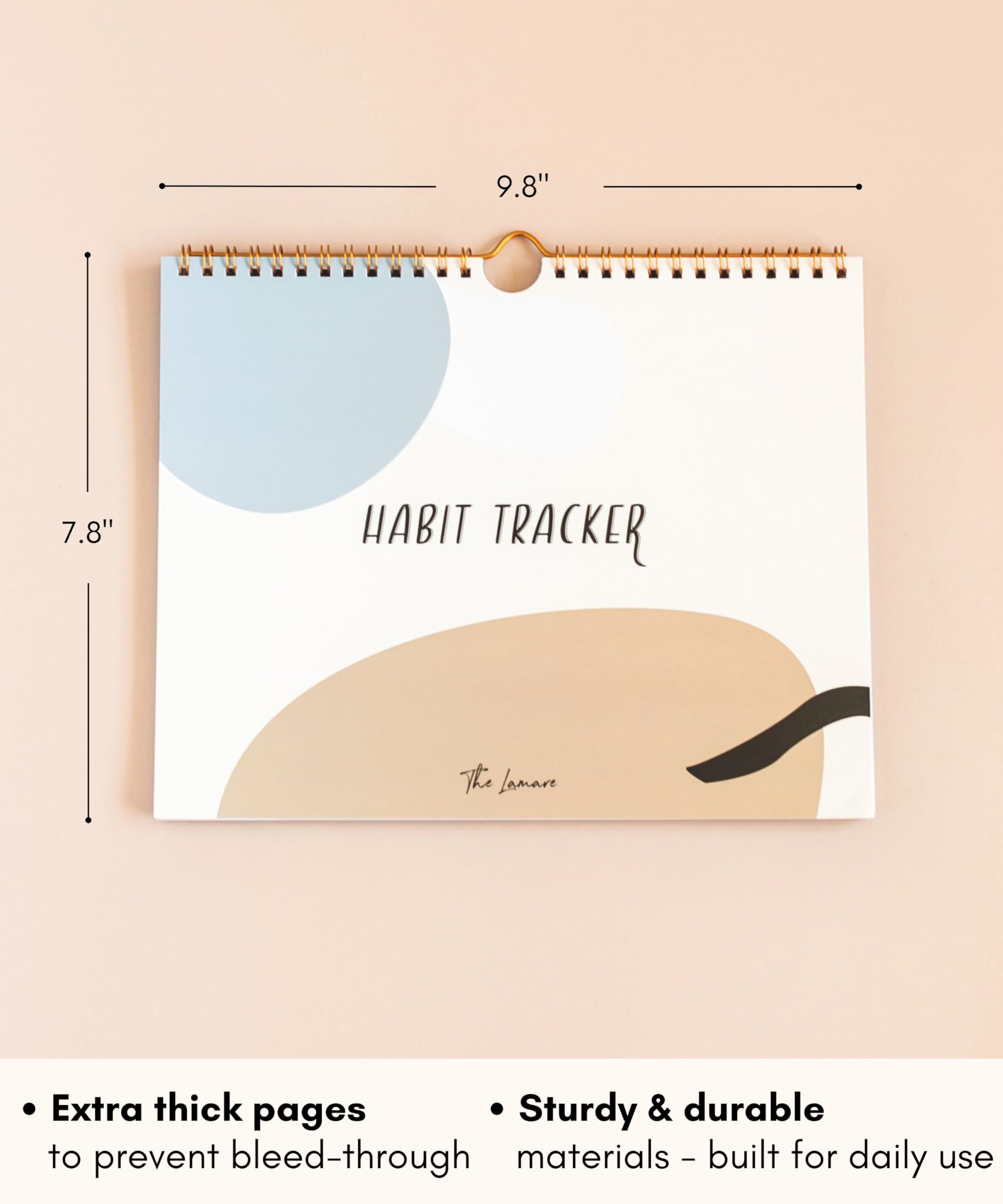Lamare Habit Tracker Calendar - Inspirational Habit Journal with Spiral Binding - Daily Habit Tracker Journal and Goal Board - Motivational Goal Journal - Great Productivity Tool And Workout Calendar