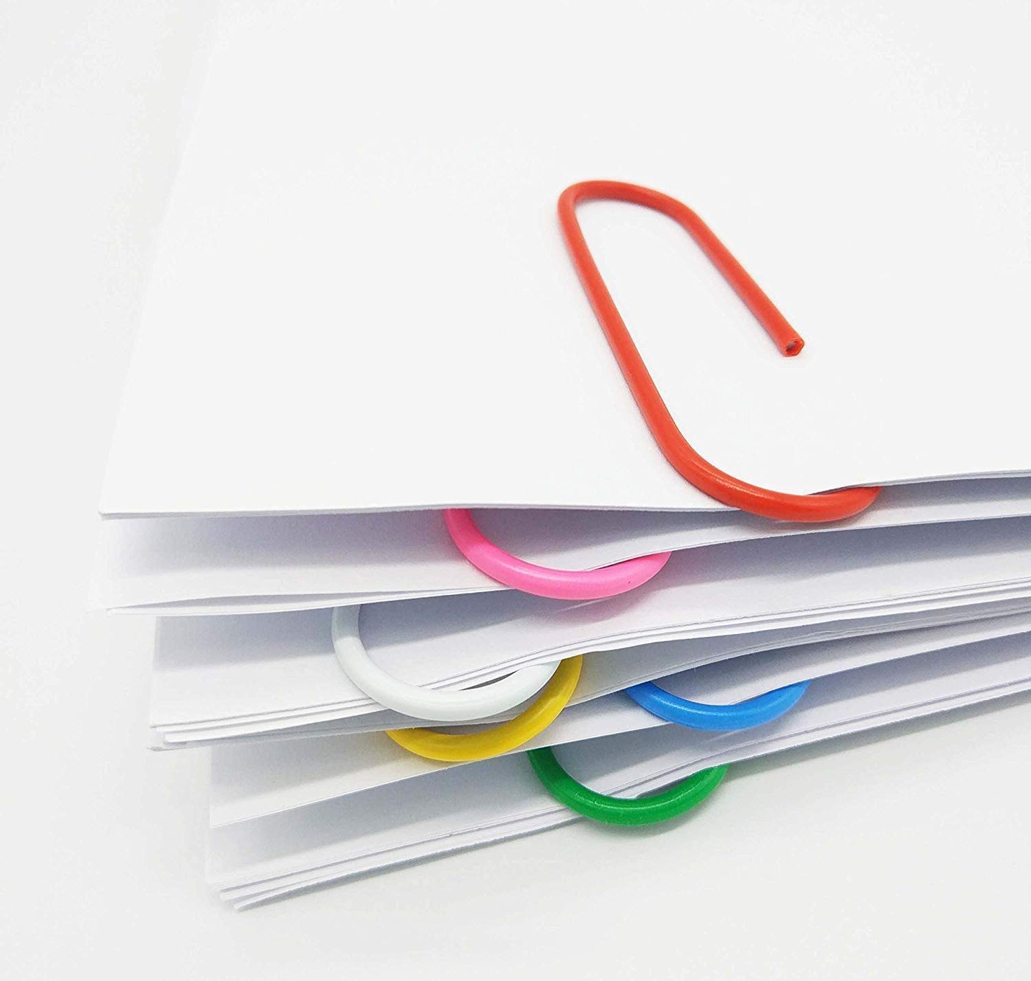 Vinaco Paper Clips Colorful, 400PCS Medium and Jumbo(1.3 inch & 2 inch)Paper Clips, Durable and Rustproof, Coated Large Paper Clips Great for Office School Document Organizing (Multicolored)
