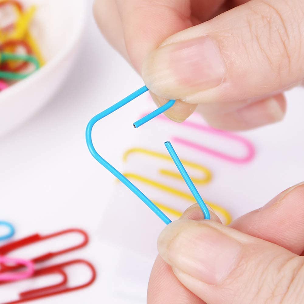 Vinaco Paper Clips Colorful, 400PCS Medium and Jumbo(1.3 inch & 2 inch)Paper Clips, Durable and Rustproof, Coated Large Paper Clips Great for Office School Document Organizing (Multicolored)