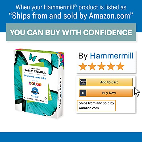 Hammermill Printer Paper, Premium Laser Print 24 lb, 8.5 x 11 - 5 Ream (2,500 Sheets) - 98 Bright, Made in the USA, 104640C