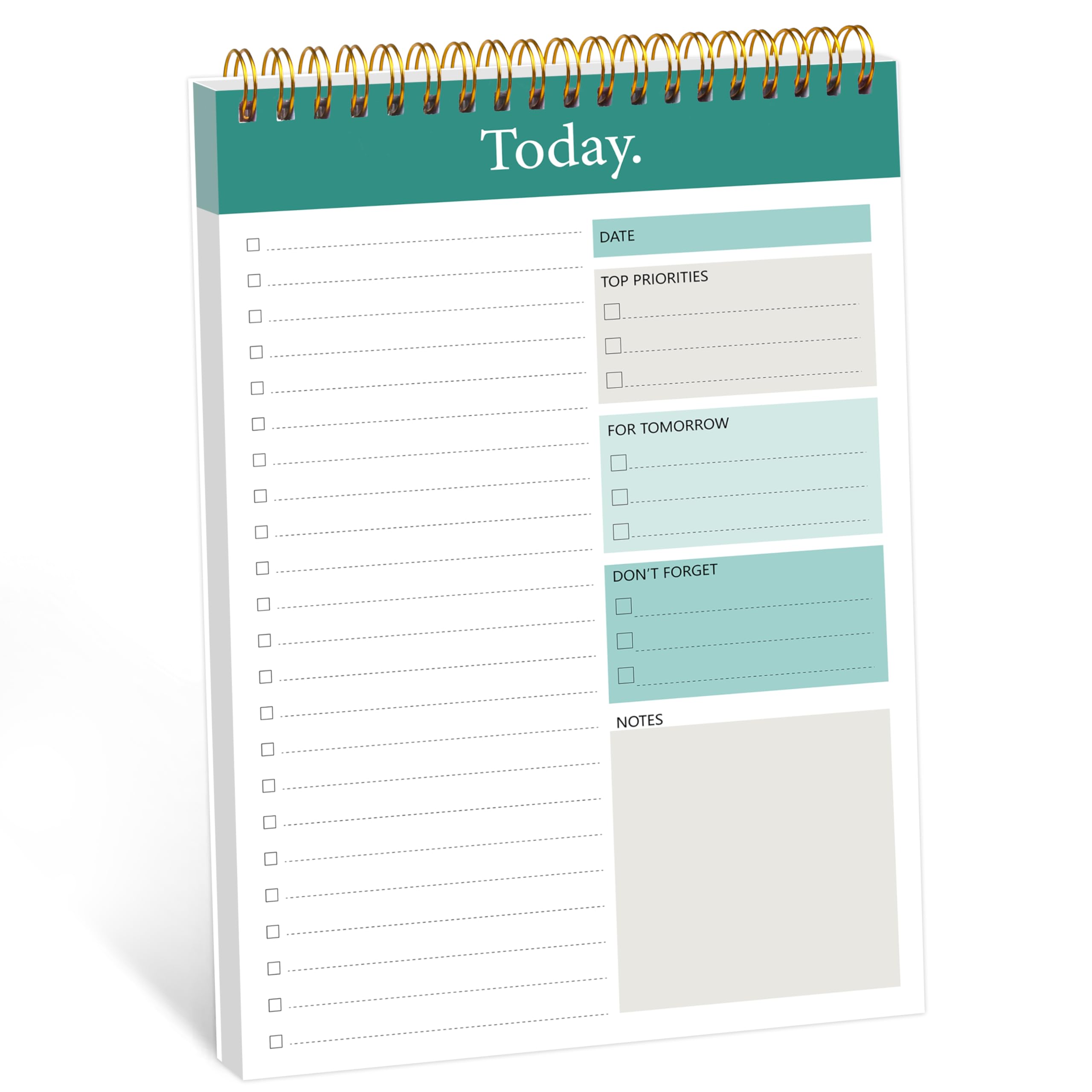 To Do List Notepad - Daily Planner Pad Undated 52 Sheets Tear Off , 6.5" x 9.8" Planning Pad Checklist Productivity Note Pad for Work and Personal Organized