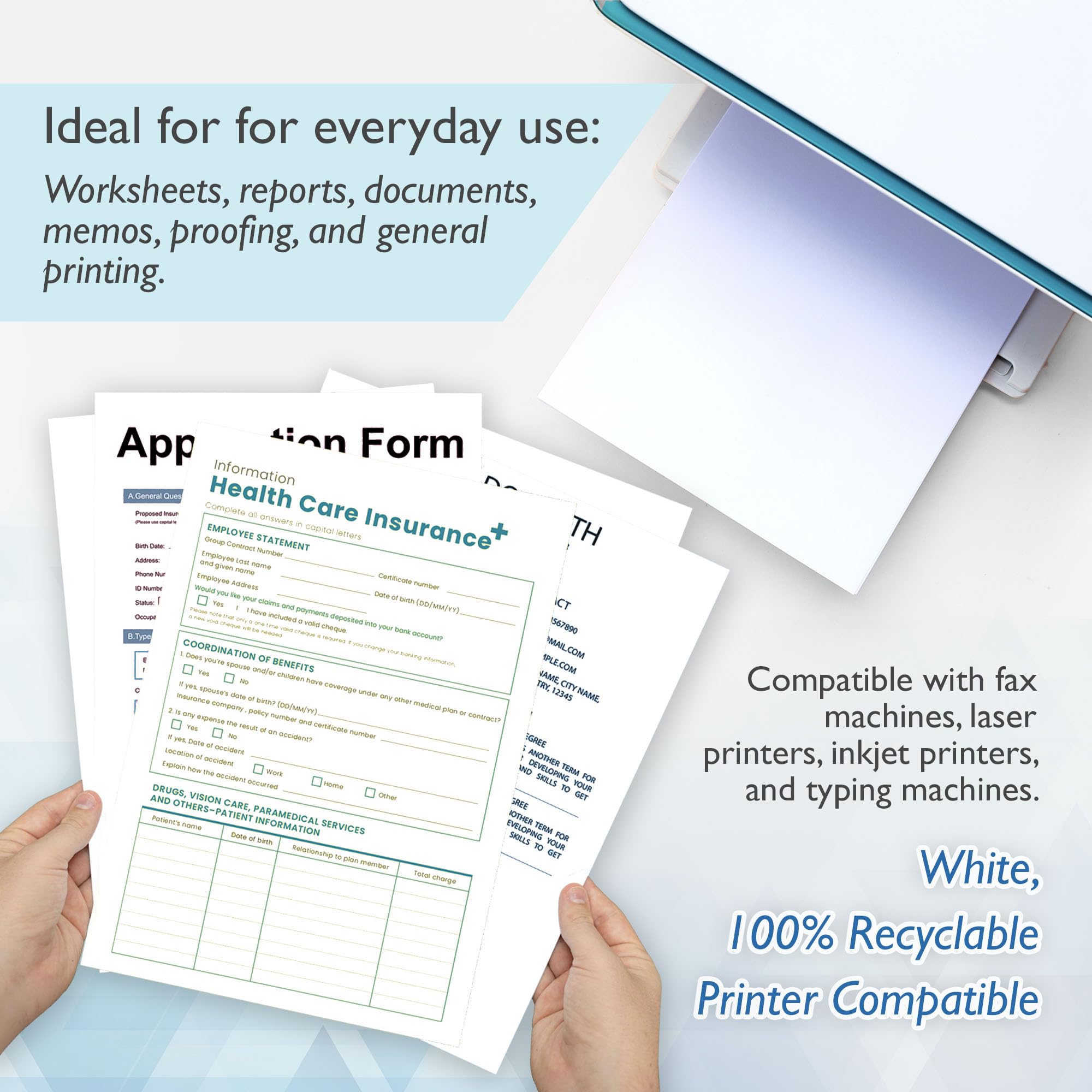 BAZIC 80 Sheets 8.5" x 11" White Multipurpose Paper, 20 LB (75 gsm), Copy Paper Fax Laser & General Printing (80/Pack), 1-Pack