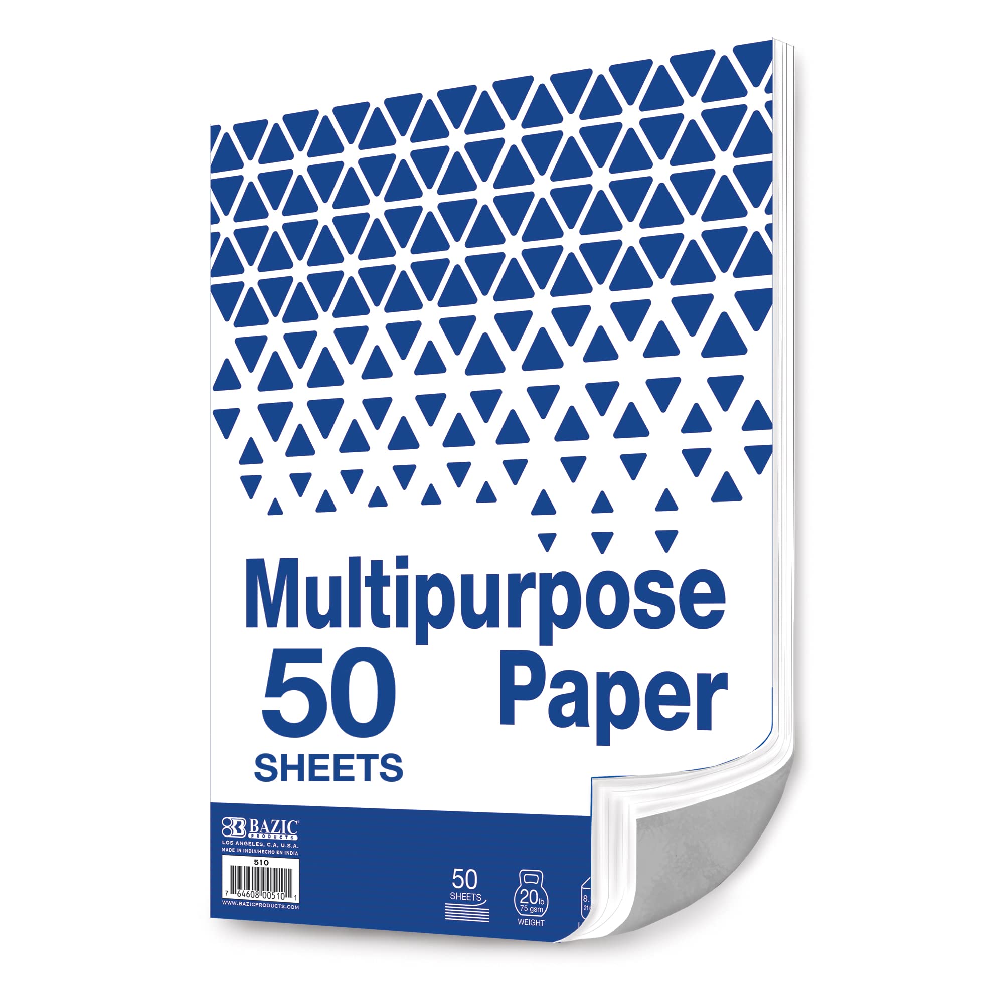 BAZIC 80 Sheets 8.5" x 11" White Multipurpose Paper, 20 LB (75 gsm), Copy Paper Fax Laser & General Printing (80/Pack), 1-Pack
