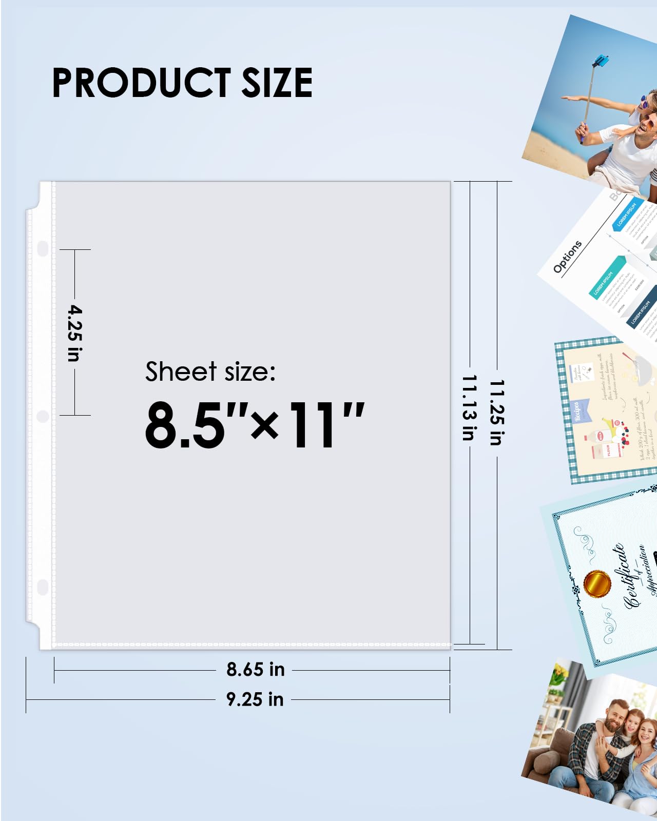 KTRIO Sheet Protectors 8.5 x 11 inch Clear Page Protectors for 3 Ring Binder, Plastic Sleeves for Binders, Top Loading Paper Protector Letter Size, 200 Pack