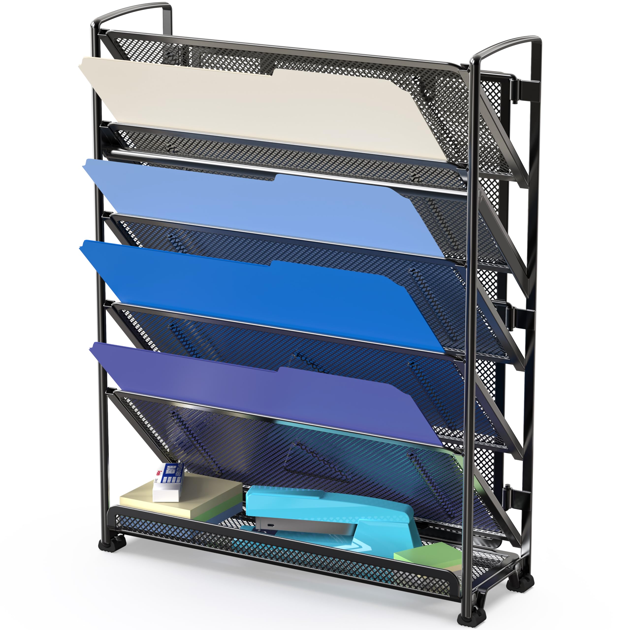 Simple Houseware 6 Tier Wall Mount Document Letter Tray Organizer, Black