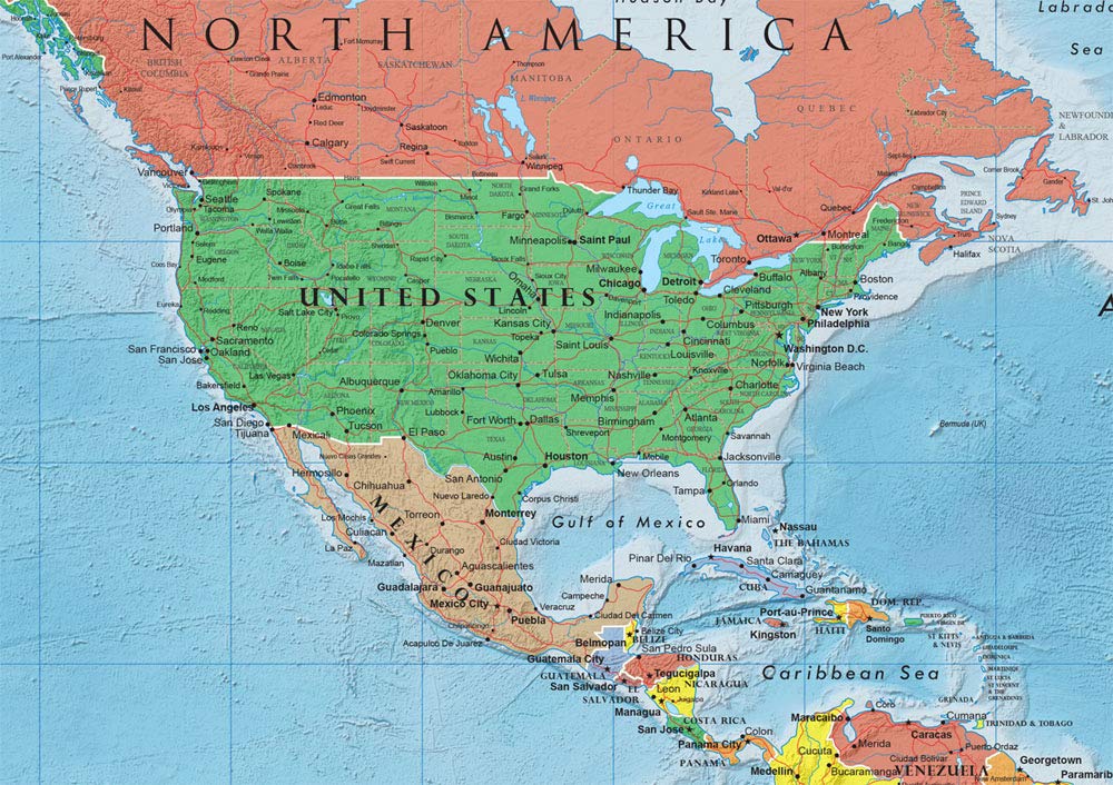 Swiftmaps World Premier Wall Map Poster Mural 24h x 36w