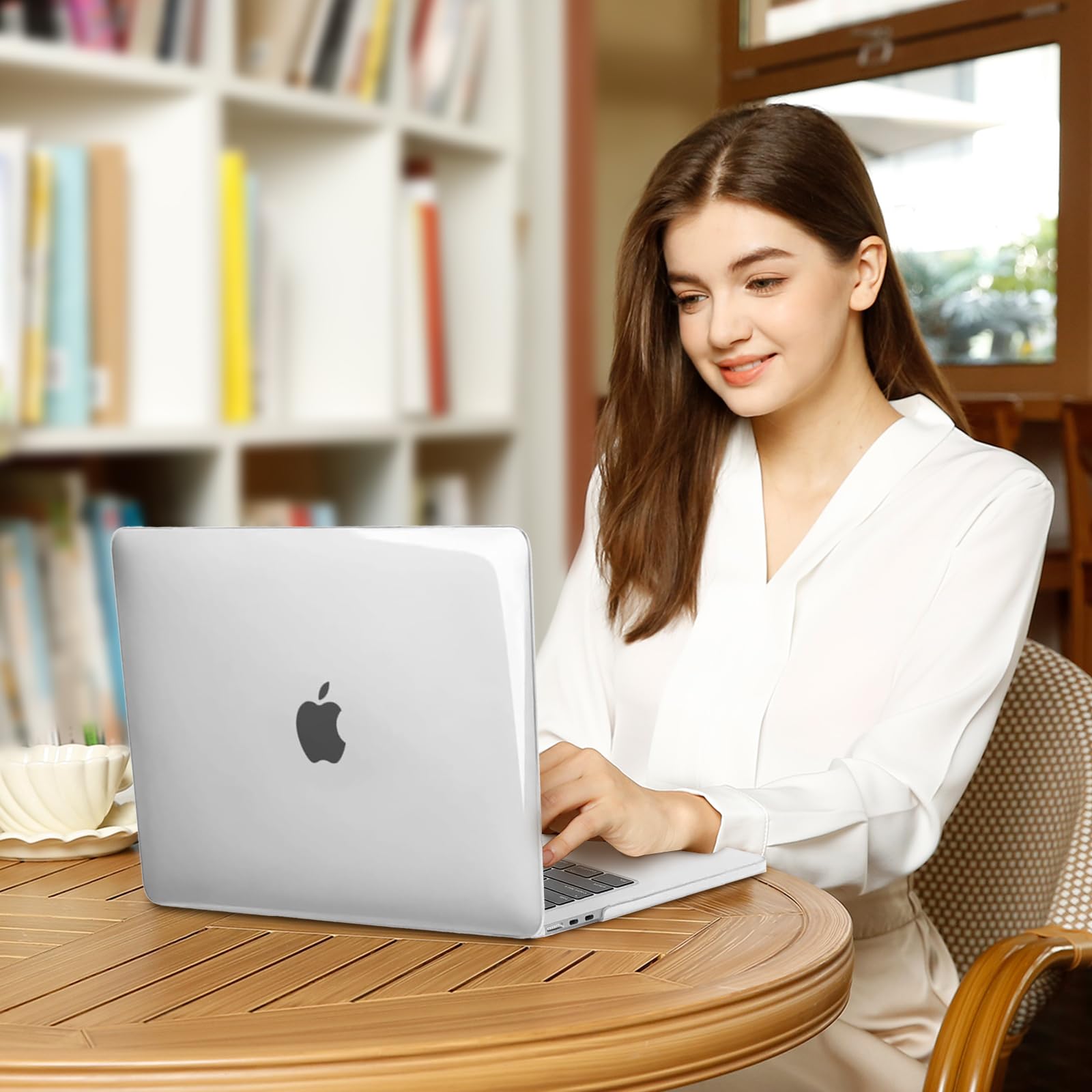 MOSISO Compatible with MacBook Air 13.6 inch Case 2022 2023 Release A2681 M2 Chip Liquid Retina Display Touch ID, Plastic Hard Case&Keyboard Skin&Screen Protector&Type C Adapter 2 Pack, Crystal Clear