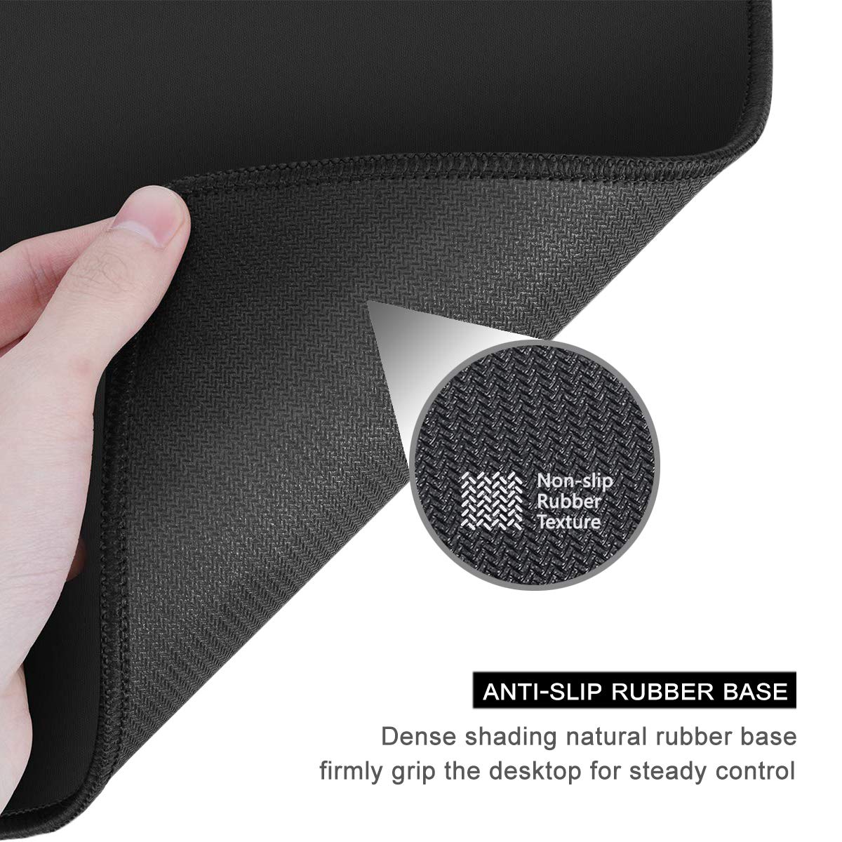 Auhoahsil Mouse Pad, Square Beach Style Anti-Slip Rubber Mousepad with Durable Stitched Edges for Gaming Office Laptop Computer PC Men Women Kids, Cute Custom Pattern, Beach and Coconut Trees Design