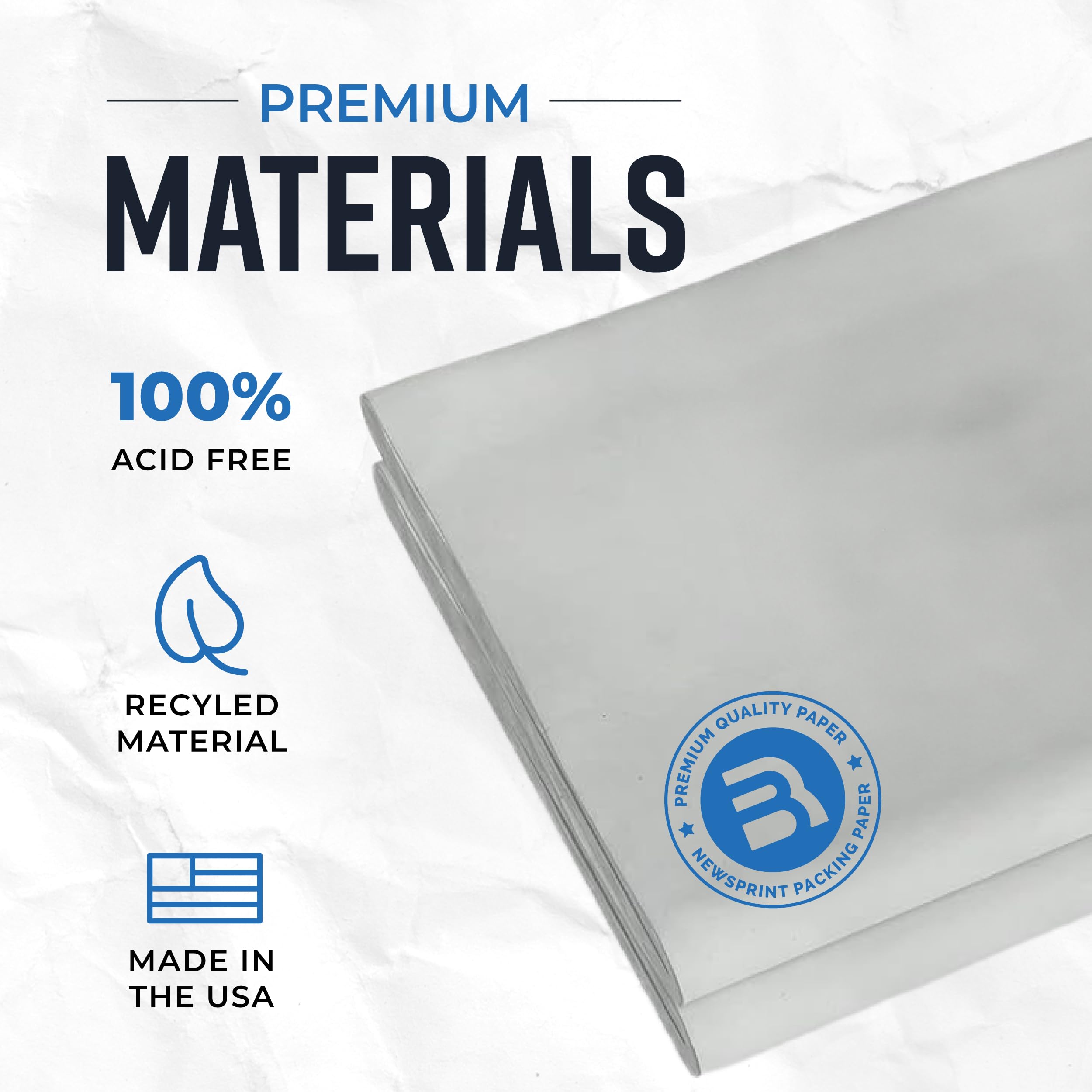 Packing Paper Sheets for Moving - 20lb - 640 Sheets of Newsprint Paper - Must Have in Your Moving Supplies - 27" x 17" - Made in USA