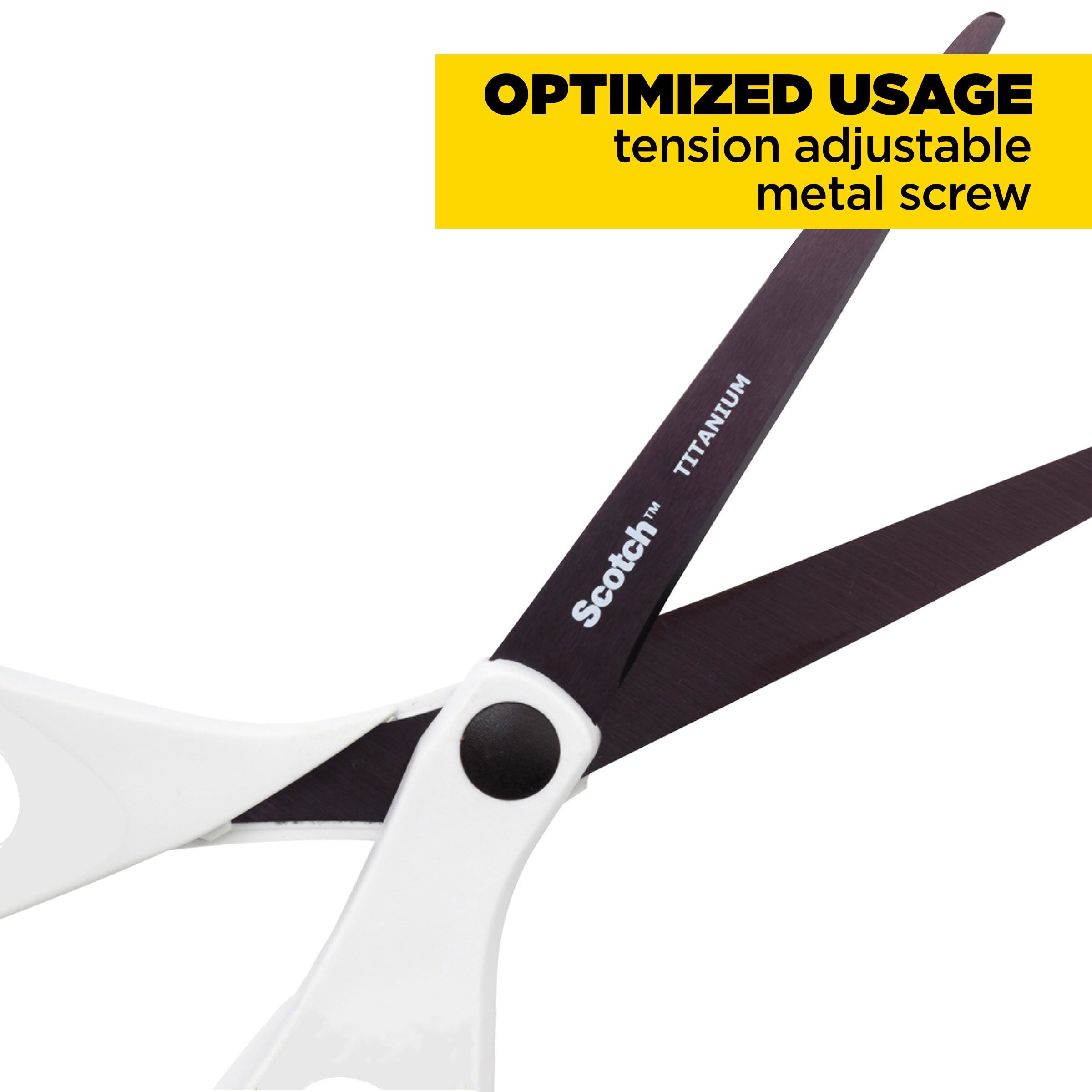 Scotch 8" Precision Ultra Edge Non-Stick Scissors, 3 Count, All-Purpose Titanium Scissors for Fabric, Crafts, Cardstock, Office, and School Supplies (1458-3AMZ-ESF)