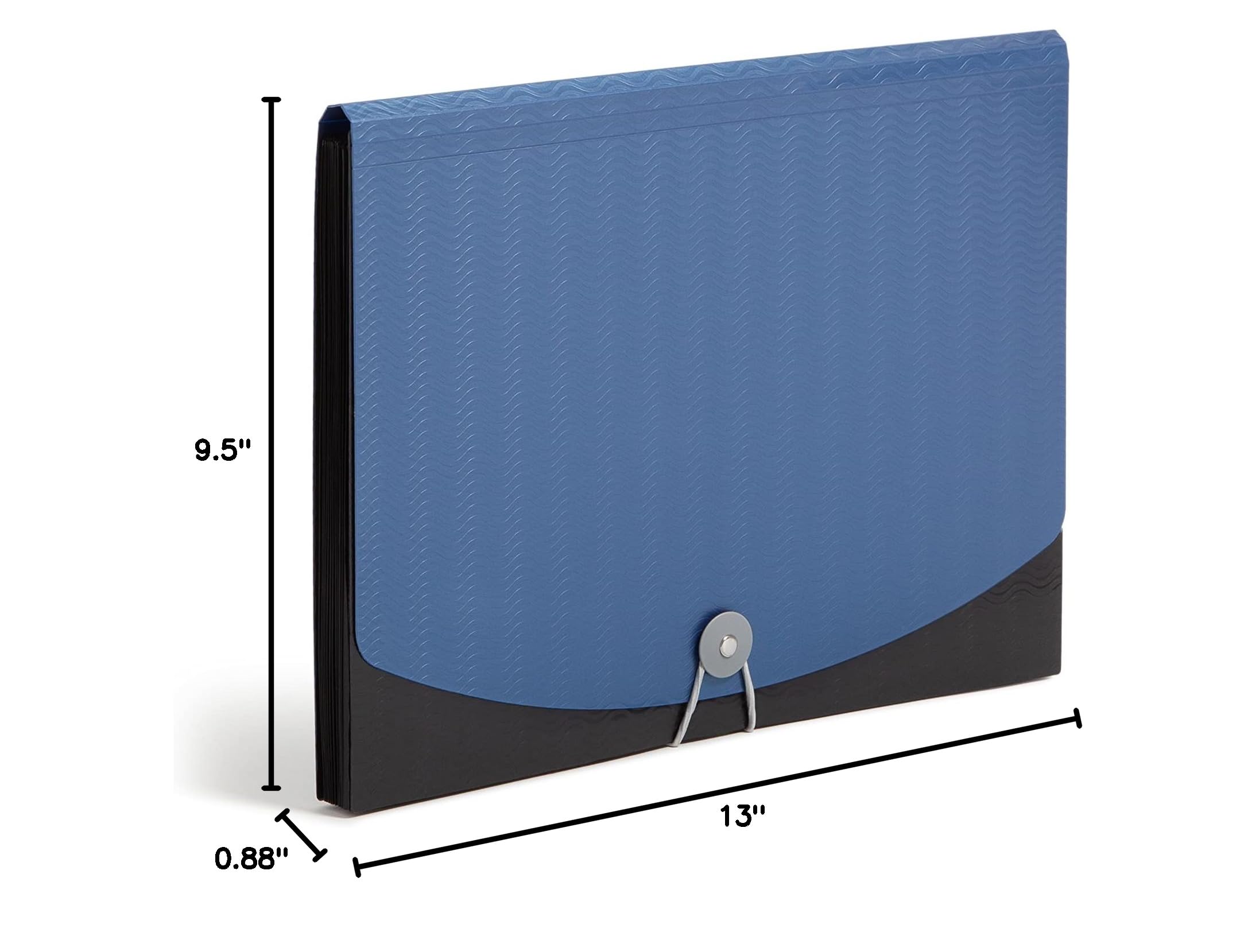 Smead Poly Frequency Expanding File, 12 Pockets, Flap and Cord Closure, Letter Size, Blue/Black (70863)