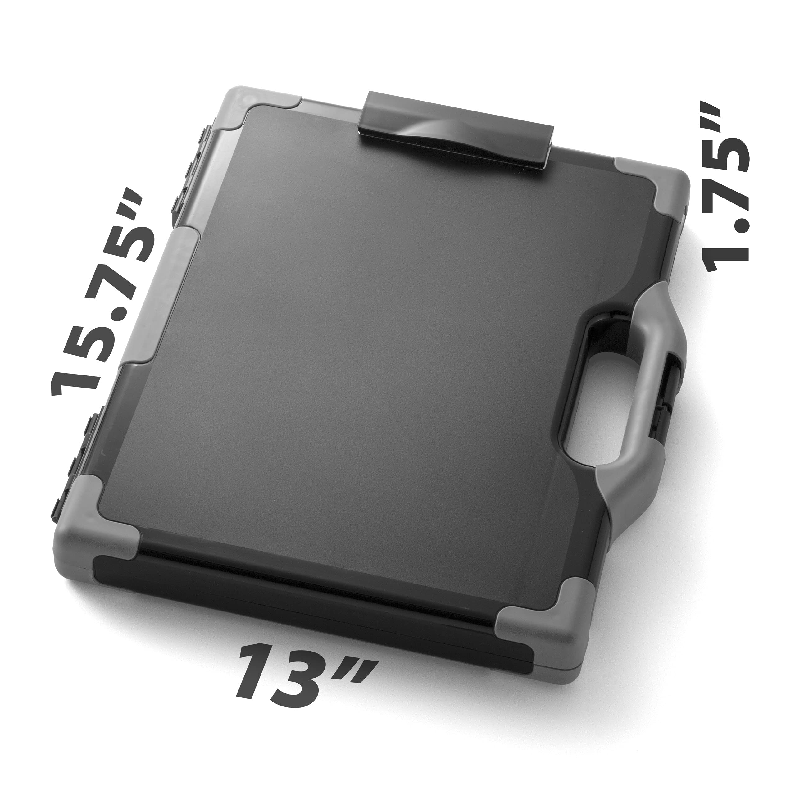 Officemate OIC Carry All Clipboard Storage Box, Letter/Legal Size, Black and Gray (83324), 1