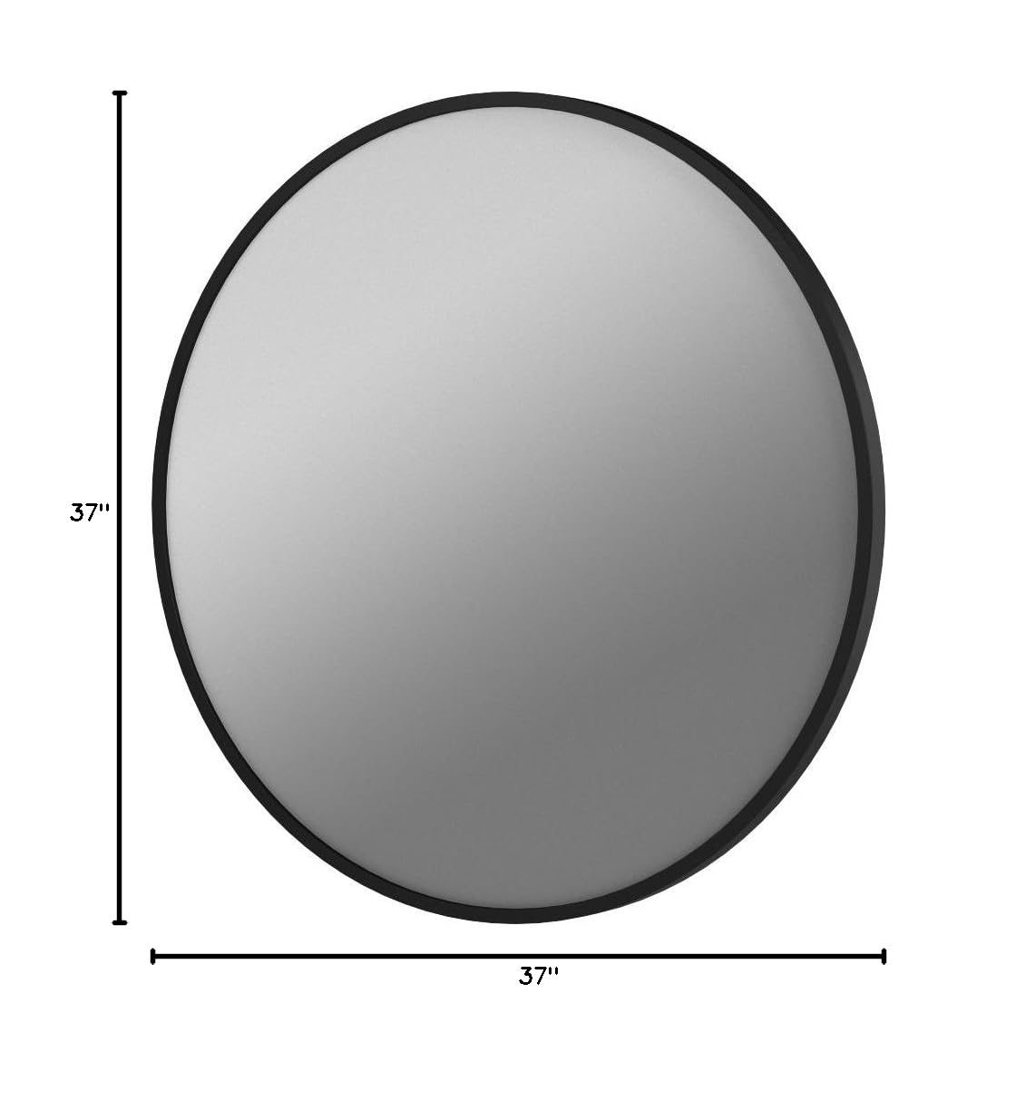 Umbra Hub 37” Round Wall Mirror with Rubber Frame, Modern Decor for Entryways, Washrooms, Living Rooms Inch, Black