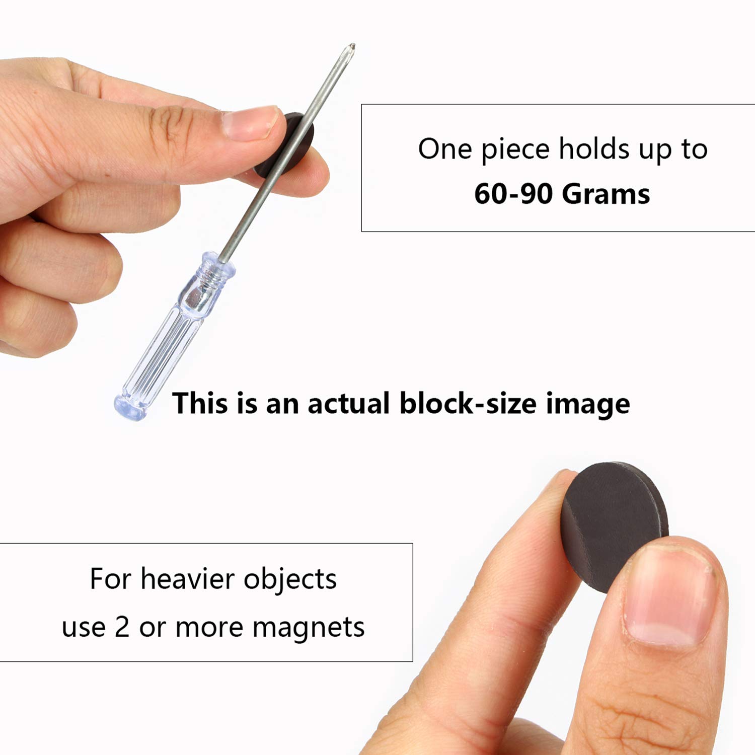 Flexible Magnetic Dot with Self Adhesive, 60 PCS Round Small Magnetic Stickers with Adhesive Backing Peel & Stick Magnets Stickers for Crafts, Office, DIY Projects, 60 Pack 20x2mm