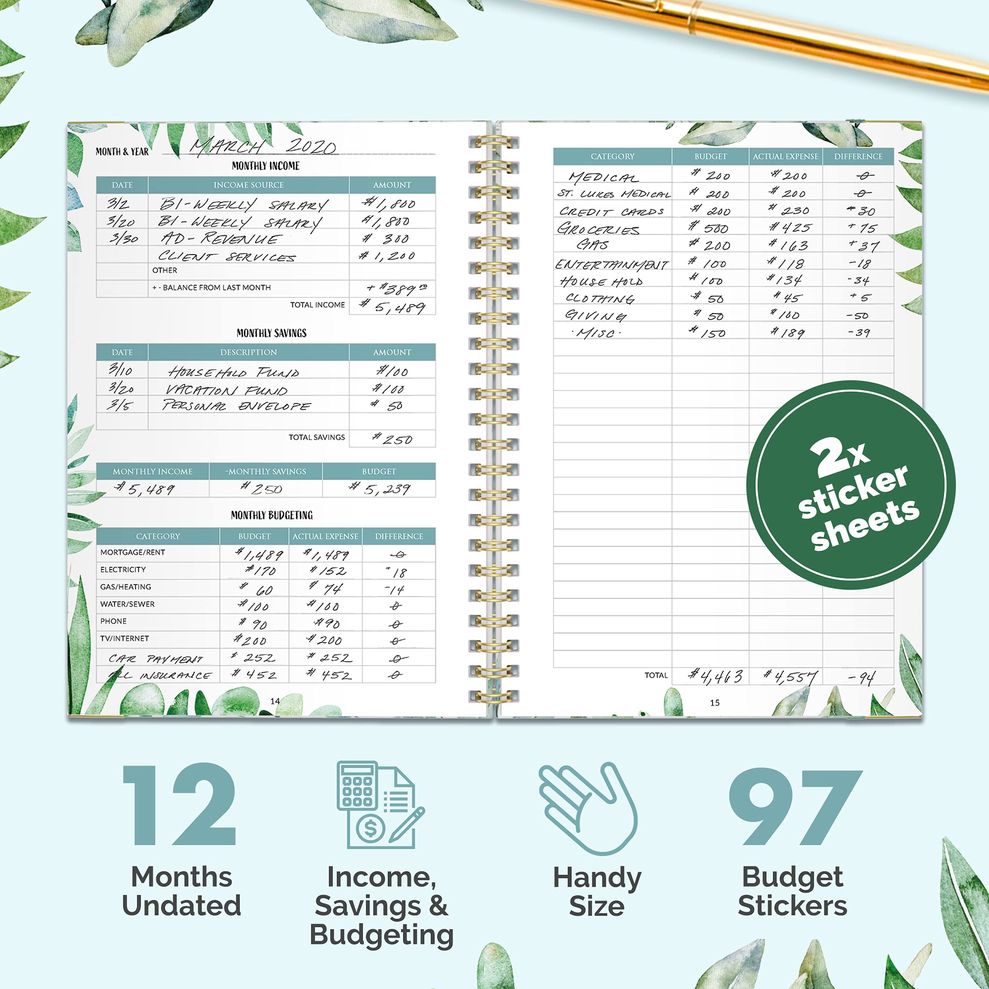 Simplified Monthly Budget Planner - Easy Use 12 Month Financial Organizer with Expense Tracker Notebook - The 2023-2024 Monthly Money Budgeting Book That Manages Your Finances Effectively