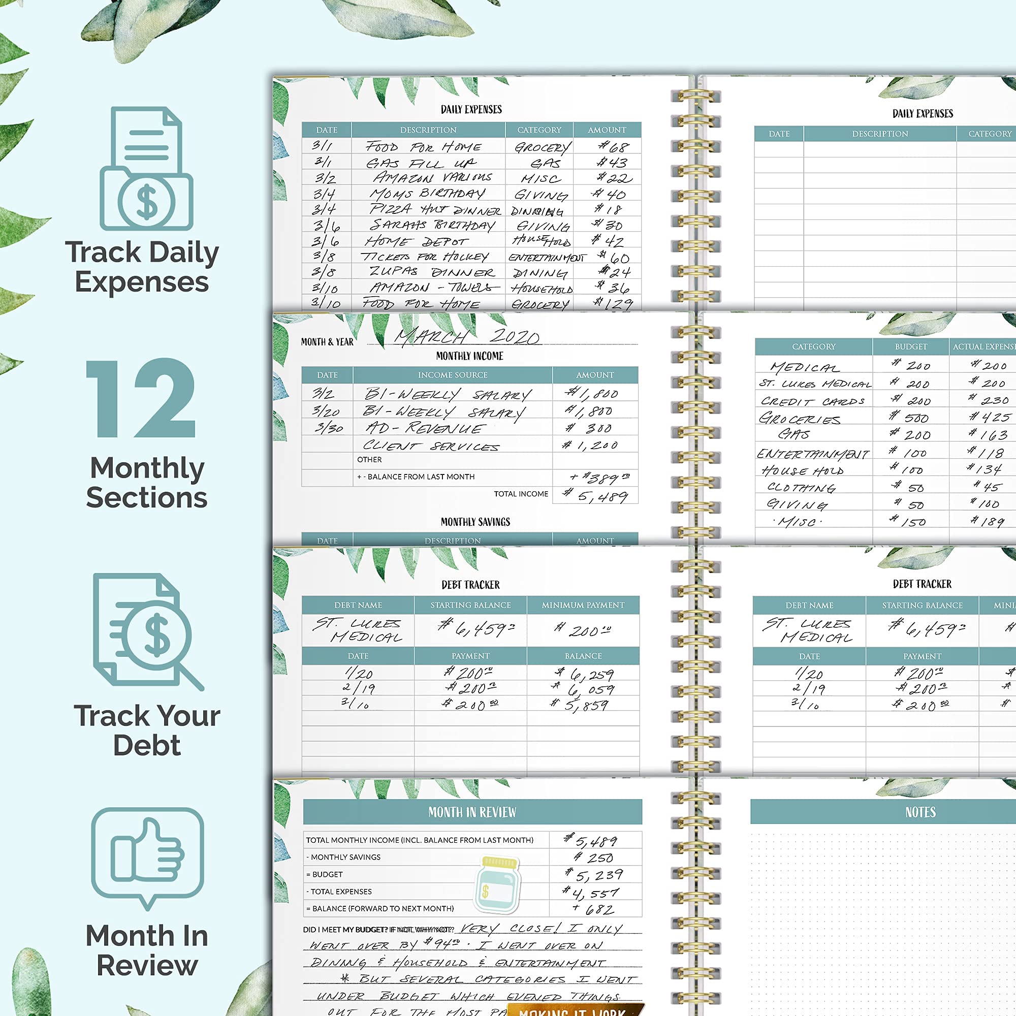Simplified Monthly Budget Planner - Easy Use 12 Month Financial Organizer with Expense Tracker Notebook - The 2023-2024 Monthly Money Budgeting Book That Manages Your Finances Effectively