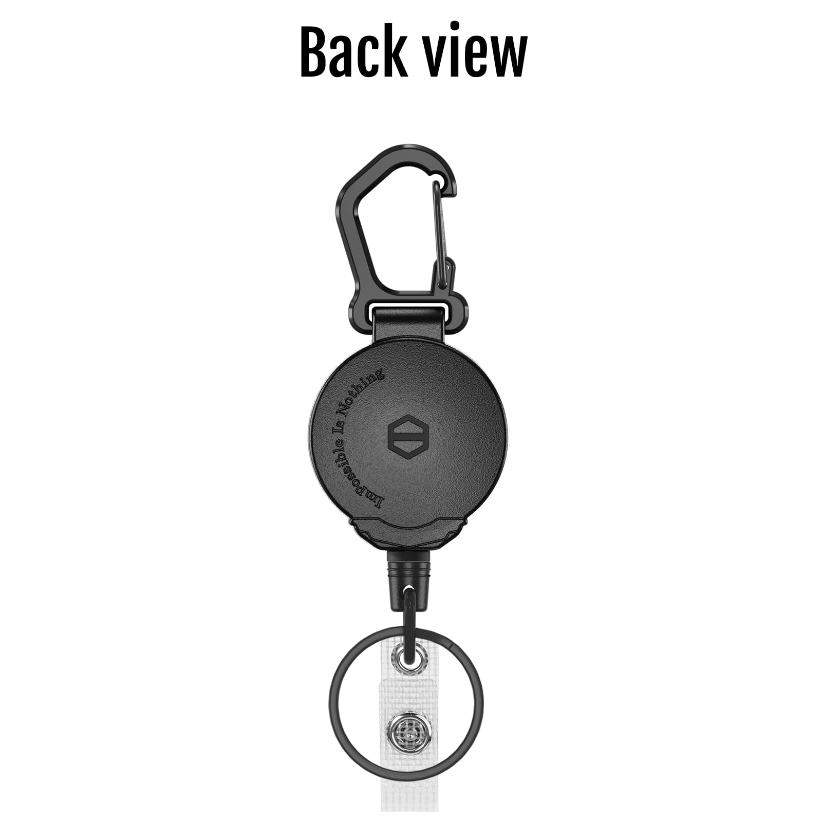 MNGARISTA Retractable Keychain, Heavy Duty Carabiner Badge Holder, Tactical ID Badge Reel with 31.5” Steel Retractable Cord, 8.0 oz