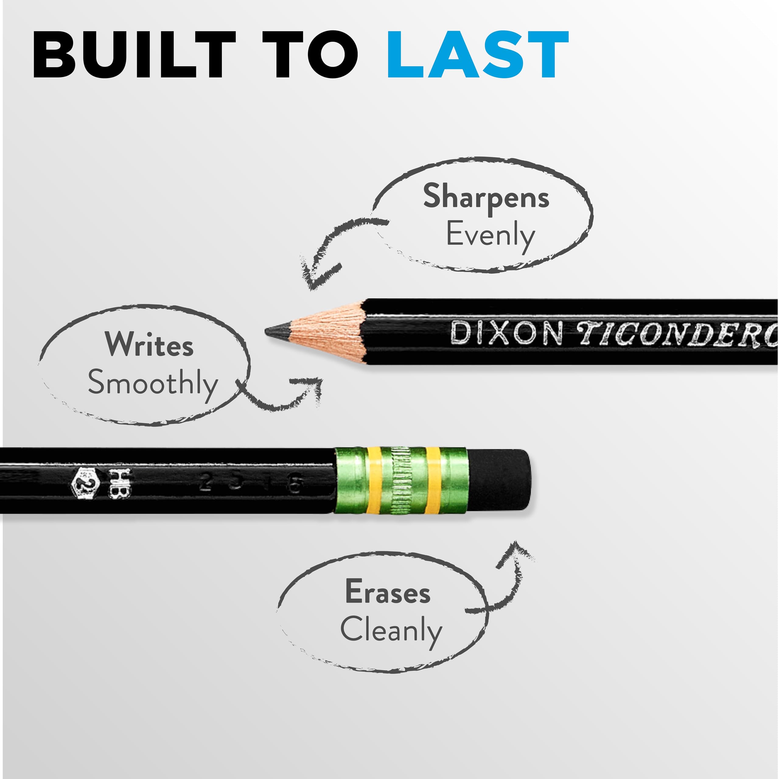 Dixon Ticonderoga Wood-Cased #2 Pencils, Box of 24, Black (13926)
