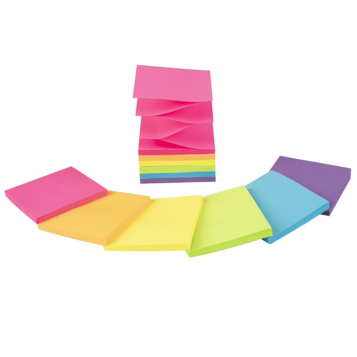 Pop-up Sticky Notes,3x3 in,12 Pads,Bright Colors Super Sticking Power Memo Pads, 6 Colors, Strong Adhesive