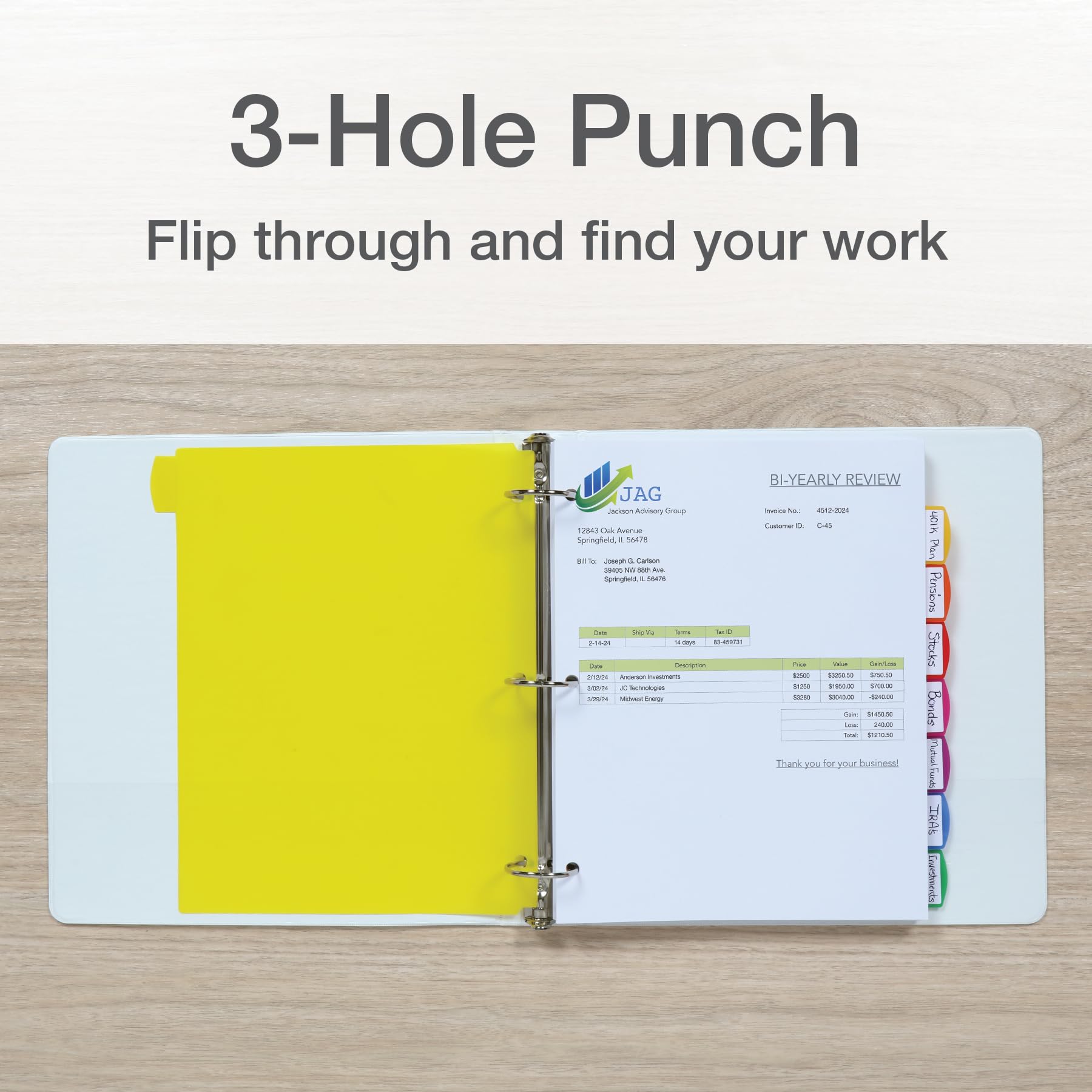 Oxford Plastic Binder Dividers, 8 Tab, Insertable Multicolor Tabs, Letter Size, 6 Sets (89601)