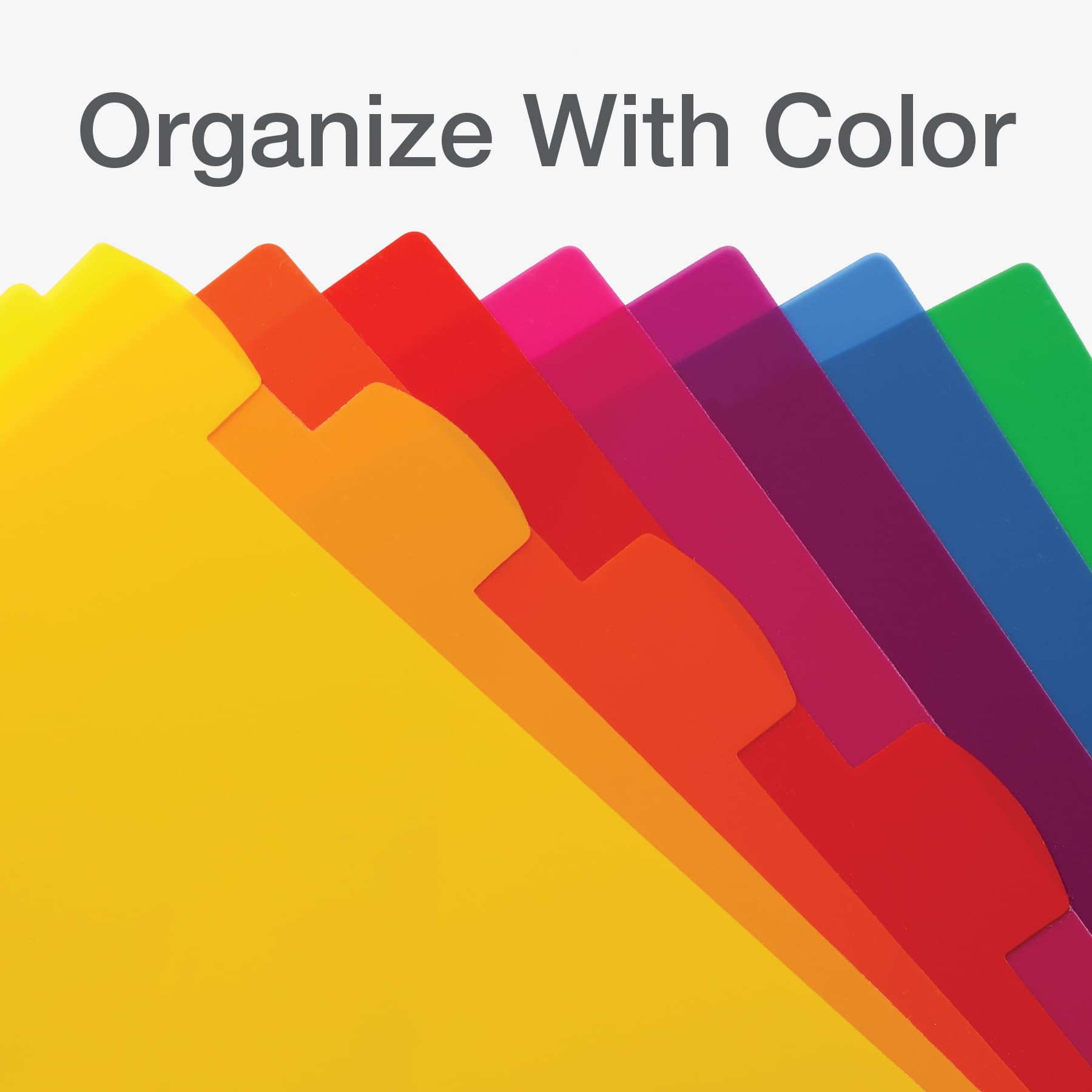 Oxford Plastic Binder Dividers, 8 Tab, Insertable Multicolor Tabs, Letter Size, 6 Sets (89601)
