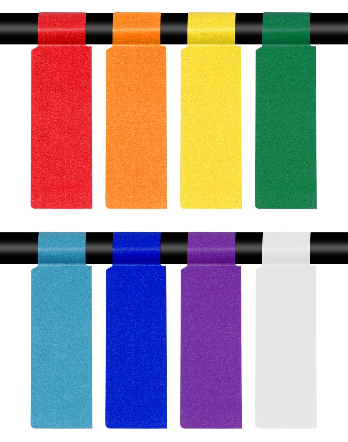 Mini Skater 240 Labels 8 Sheet Colorful Waterproof Cord Labels Tags Write on Stickers Tear Resistant Flexible Works Cord Identification Labels for Laser Printer (8 Sheet (240 Labels))