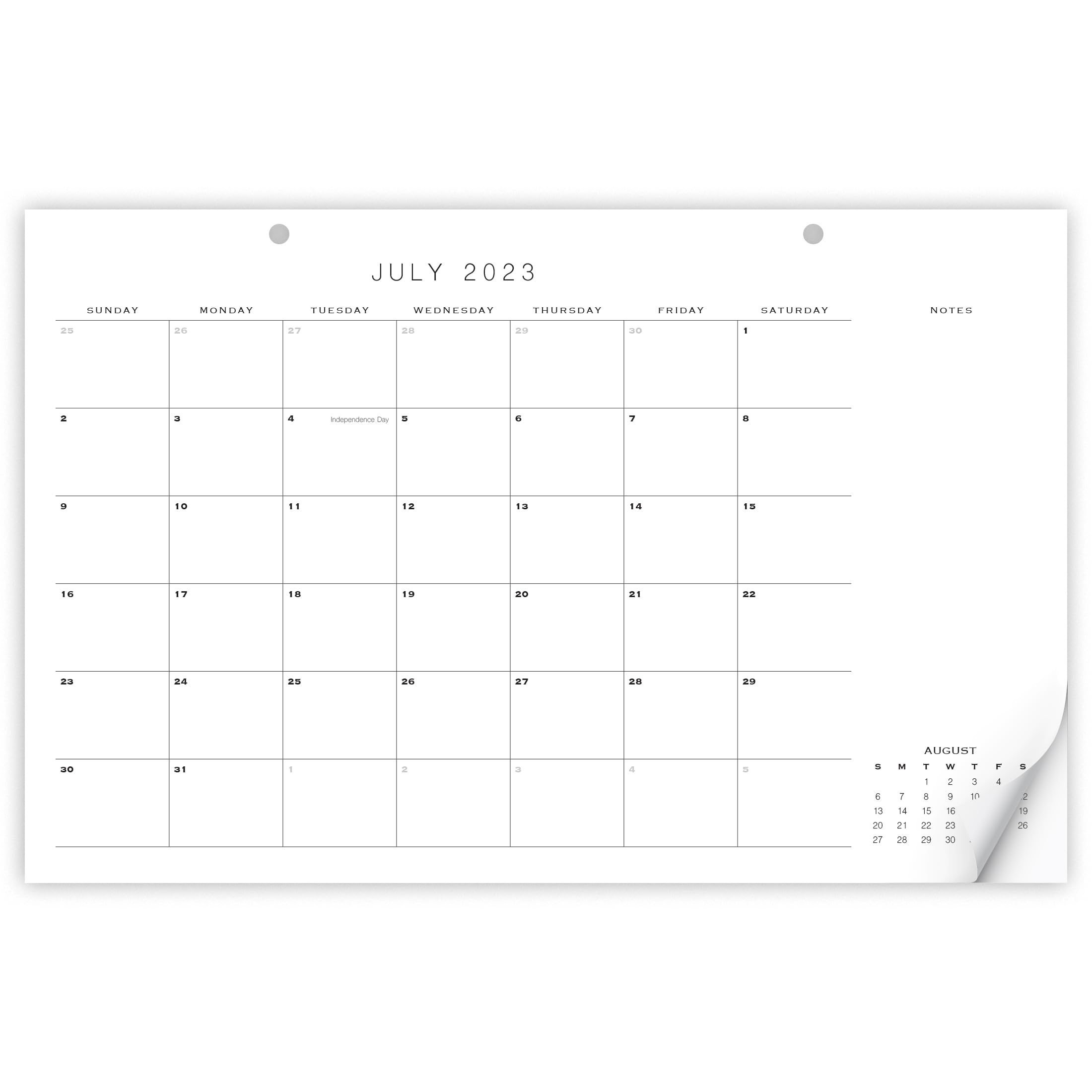 Simplified 2023 Desk Calendar - Runs Until July 2024 - 17"x11" Minimalistic Office Desktop/Wall Calendar for Easy Organizing