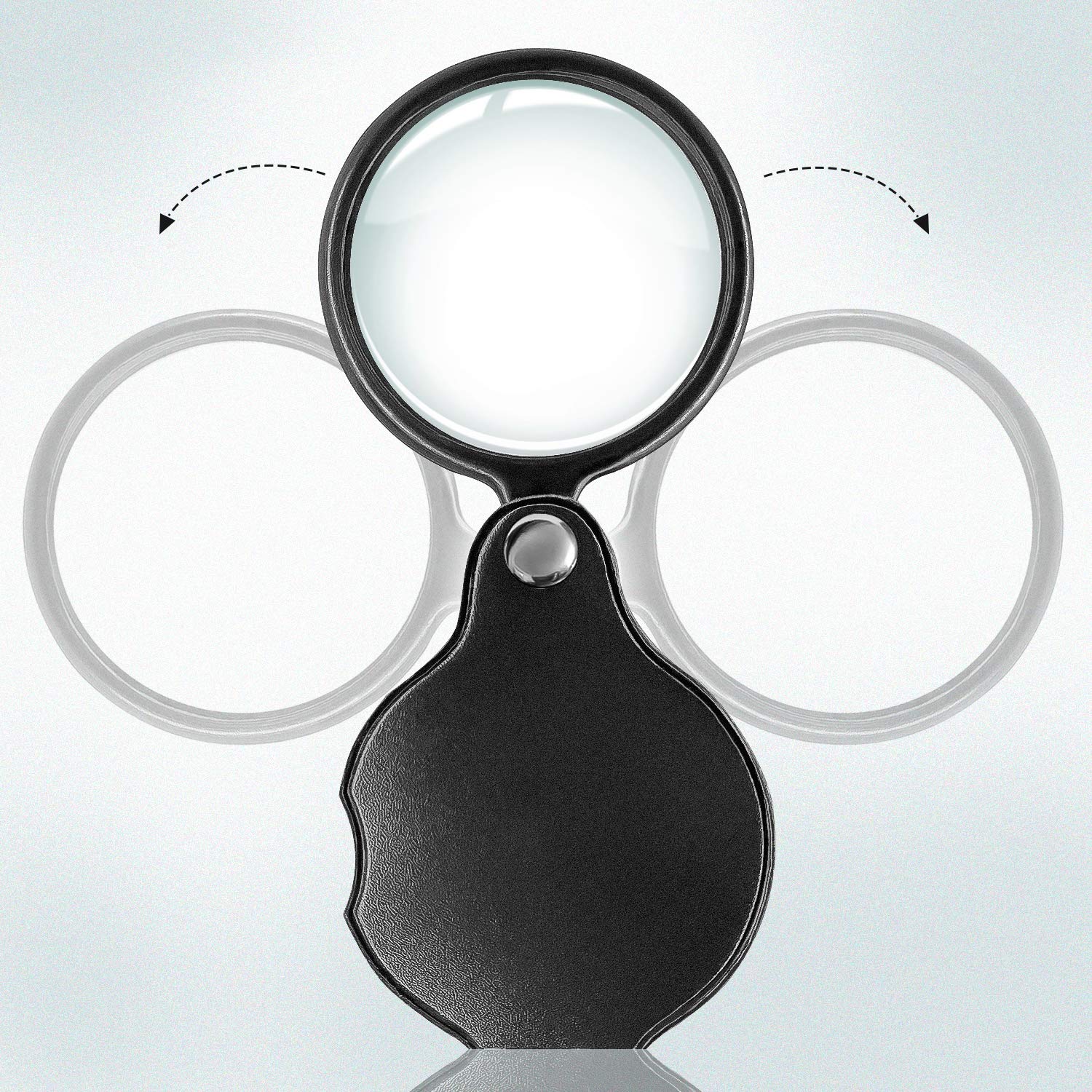 Wapodeai 2pcs 10x Small Pocket Magnify Glass Premium Folding Mini Magnifying Glass with Rotating Protective Sheath, Apply to Reading, Science, Jewelry, Hobbies, Books, 1.96in
