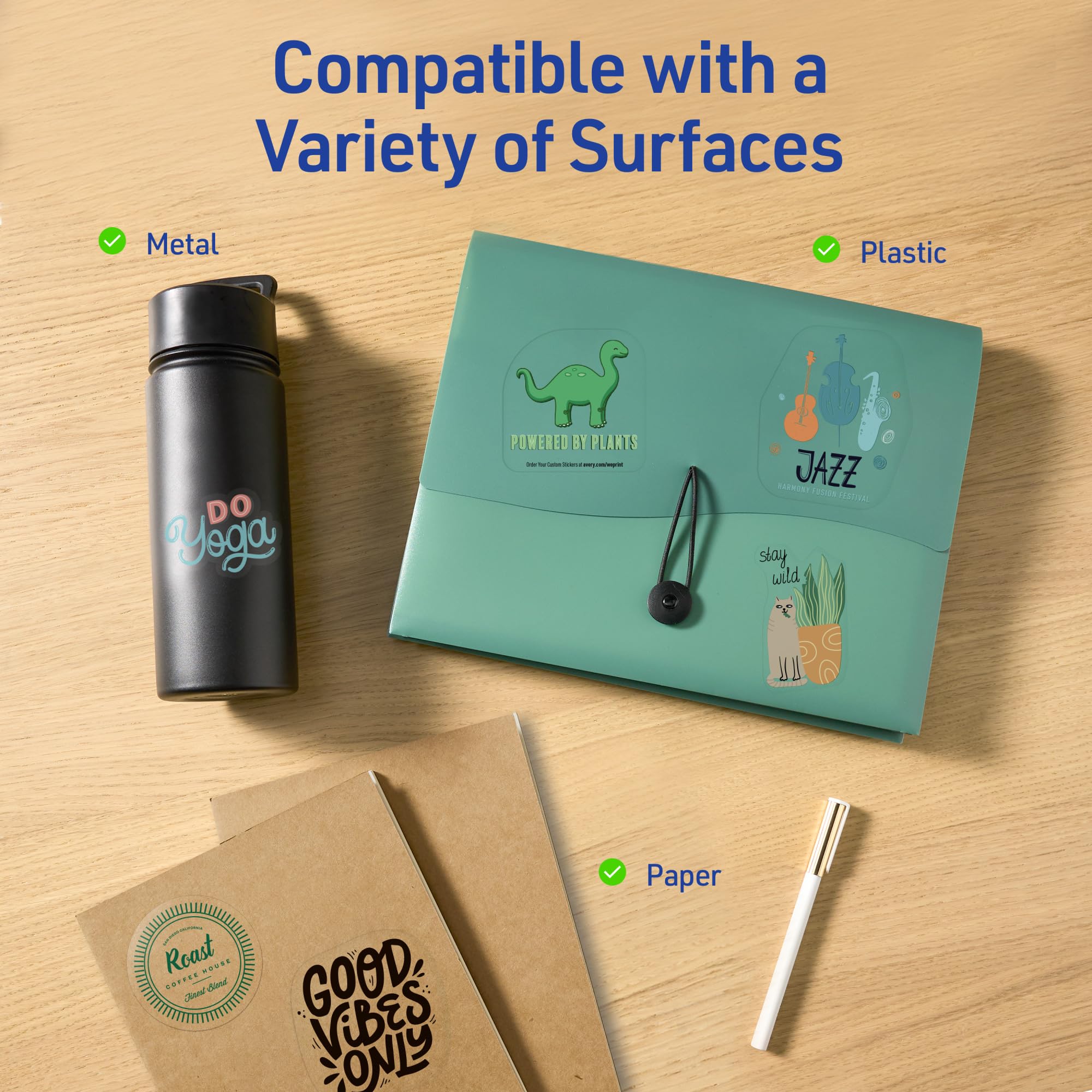 Avery Printable Sticker Paper, Glossy Clear, 8.5" x 11", Laser & Inkjet Printers, 7 Sheets (4397)