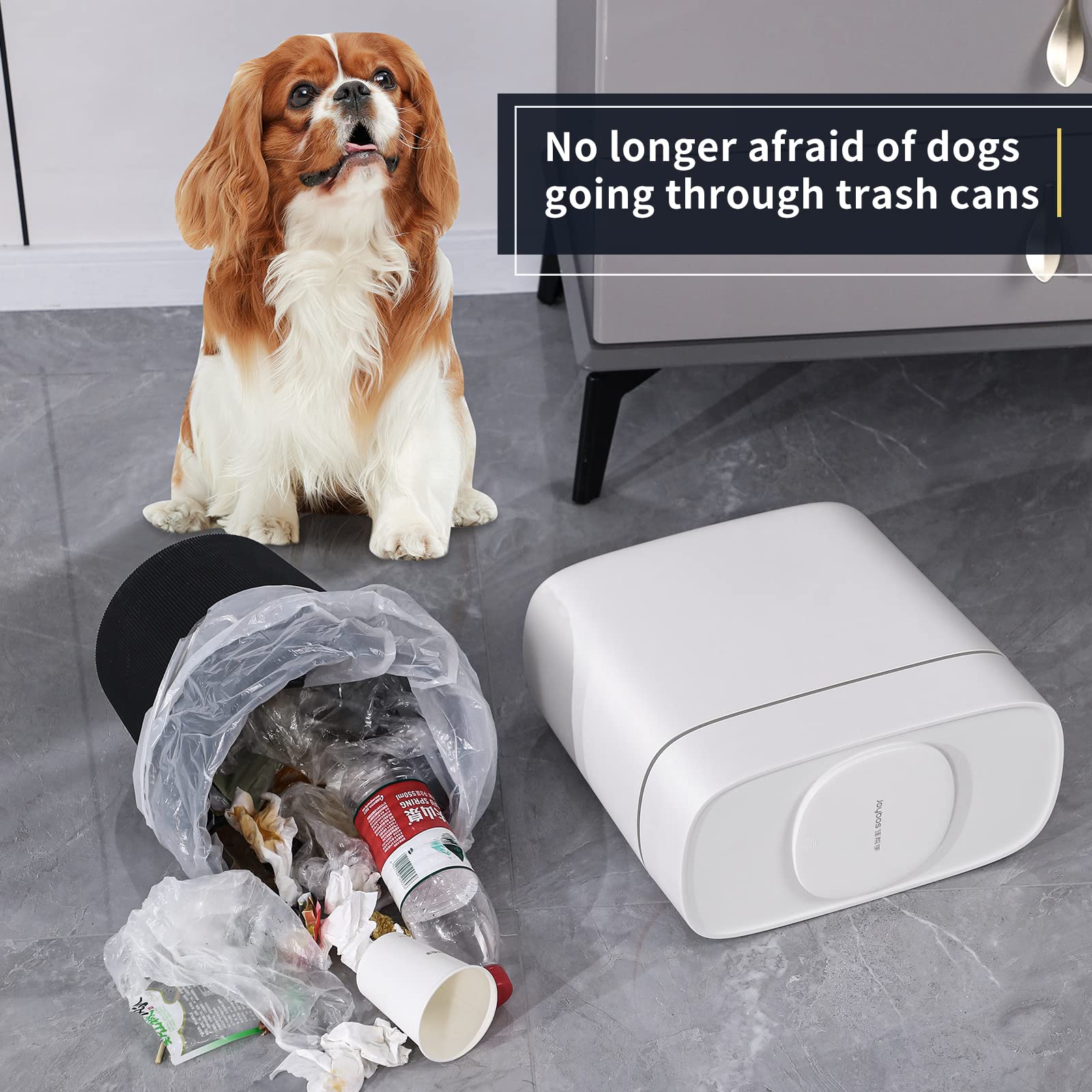 JOYBOS Small Bathroom Trash Can with Lids, 3 Gallon Garbage Can with a Lid, Mini Wastebasket for Bedroom, Slim Plastic Waste Bin Between Wall & Toilet, Suit for RV, Living Room, Office, Laundry