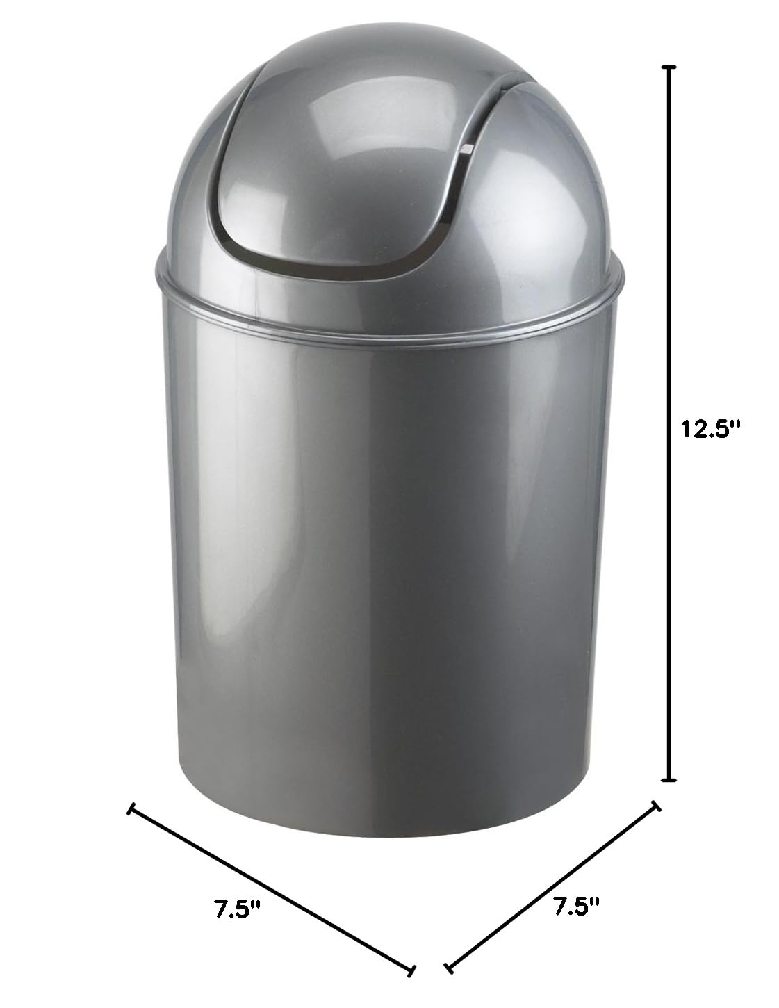 Umbra Mini Waste Can 1.2 Gallon with Swing Lid, Silver