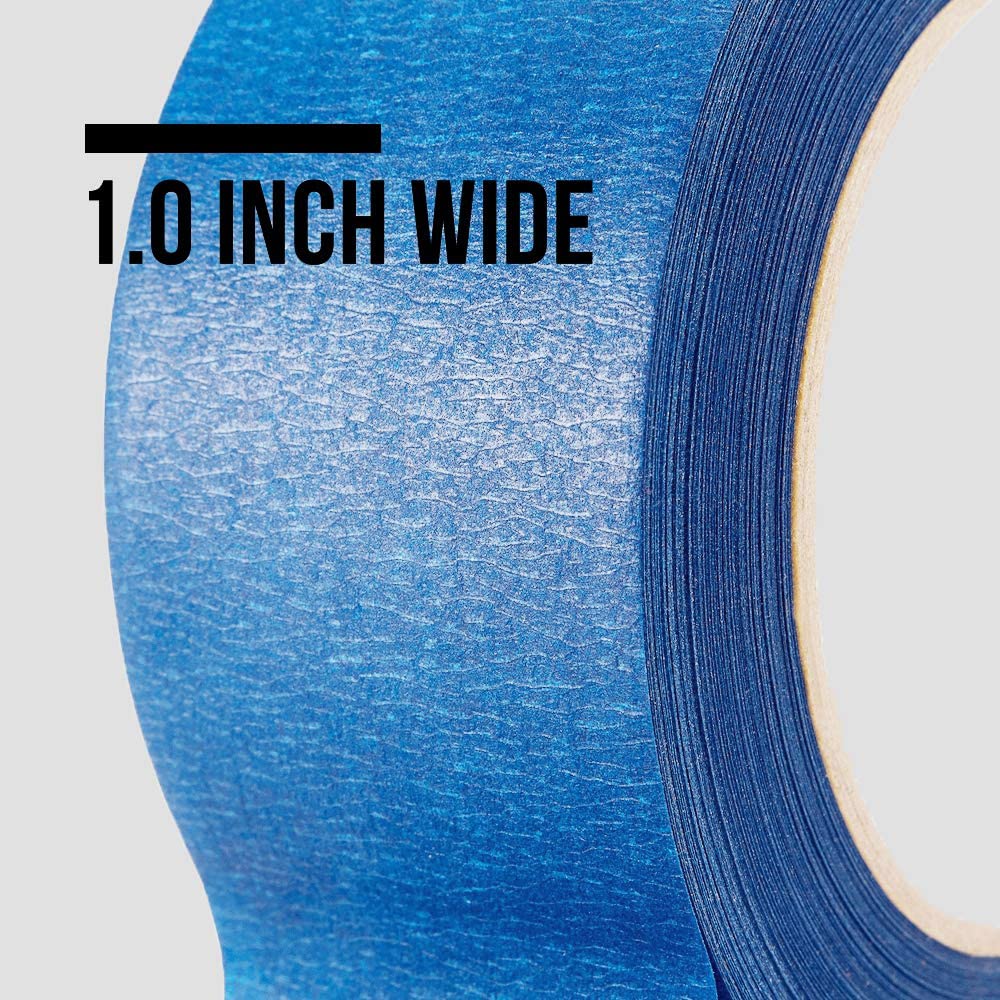 LICHAMP 10-Piece Blue Painters Tape 1 inch, Blue Masking Tape Bulk Multi Pack, 1 inch x 55 Yards x 10 Rolls (550 Total Yards)
