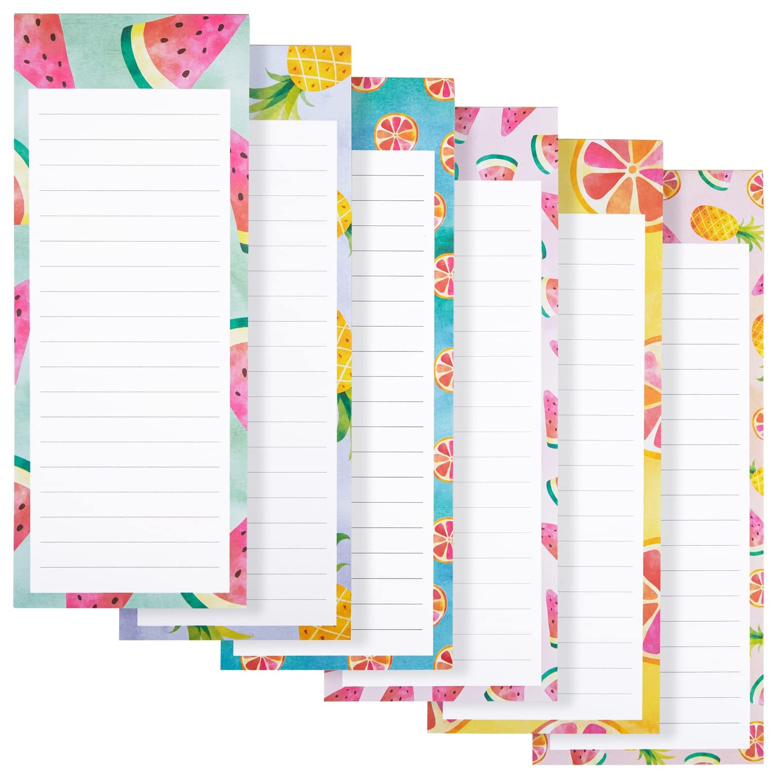 Juvale Magnetic Fridge Notepads for Grocery, Shopping Lists, To-Do Memos, Fruit Design (6 Pack)