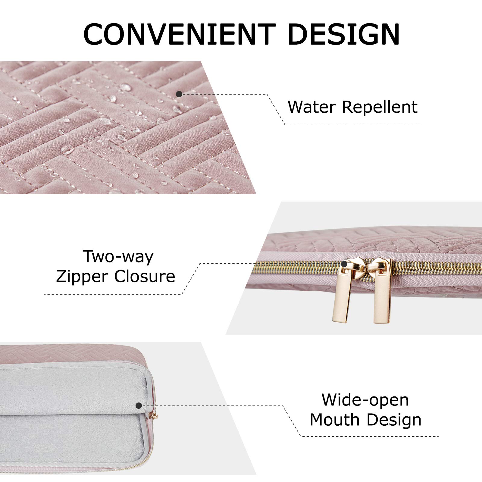 Laptop Sleeve,BAGSMART Laptop Case Cover Compatible with 13-13.3 inch Notebook,MacBook Air,MacBook Pro 14 Inch,Computer,Water Repellent Protective Case with Pocket,Pink