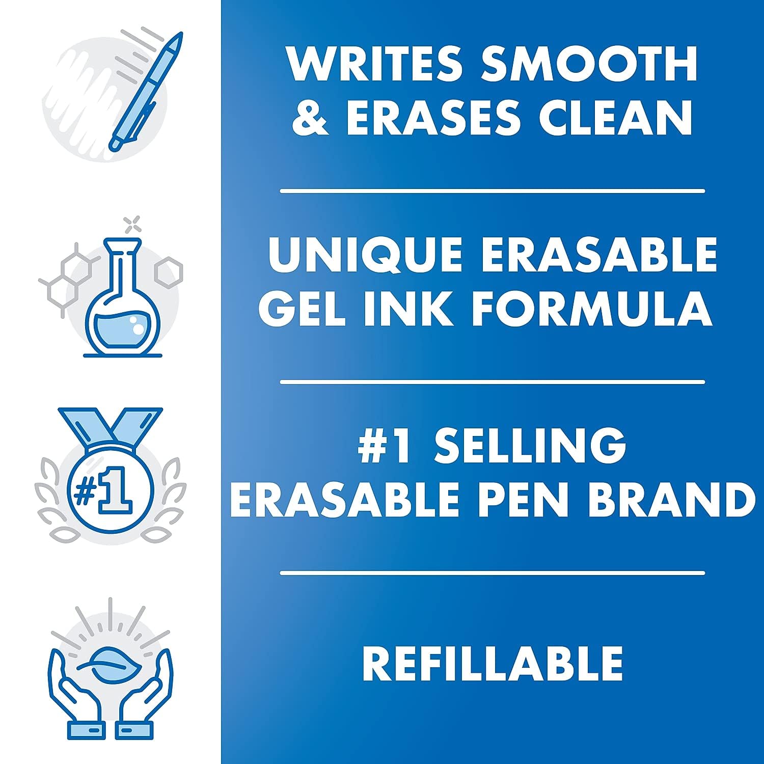 PILOT FriXion Clicker Erasable, Refillable & Retractable Gel Ink Pens, Fine Point, Black Ink, 12-Pack (31450)