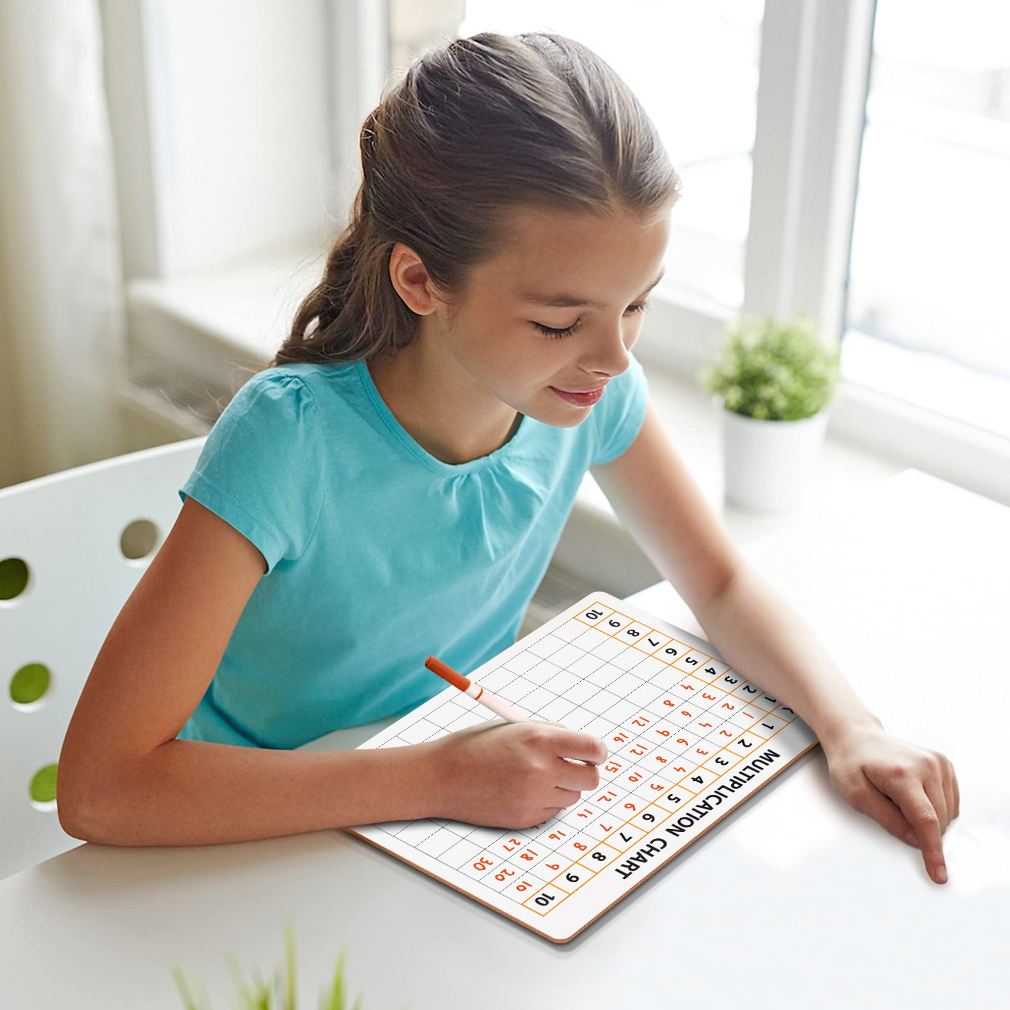 Dry Erase Multiplication Chart Whiteboard 9" x 12" Multiplication Table l Double Sided Times Table Math Manipulatives White Board for Kids Students, Classroom and Home, Mini Whiteboard Lapboard