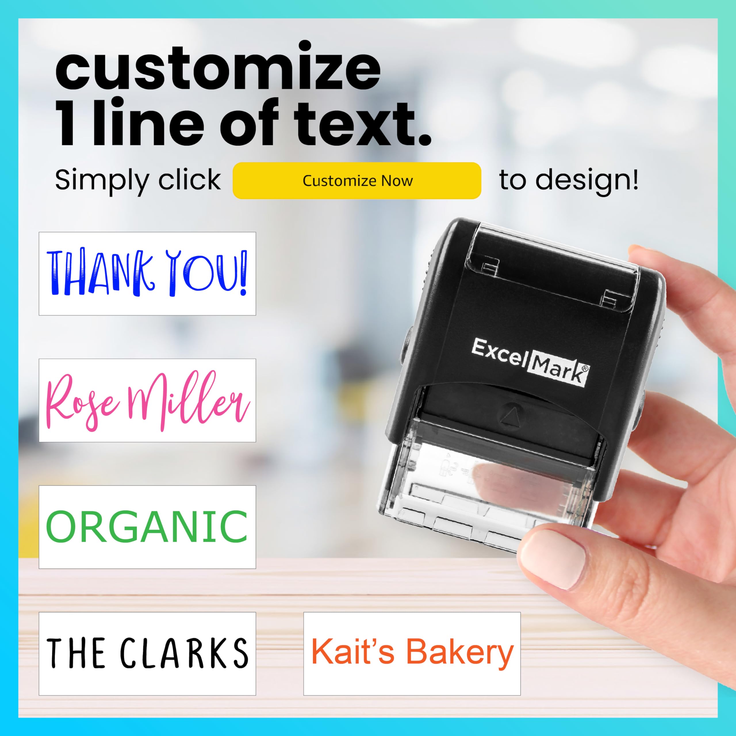 One Line Custom Rubber Stamp (Small)
