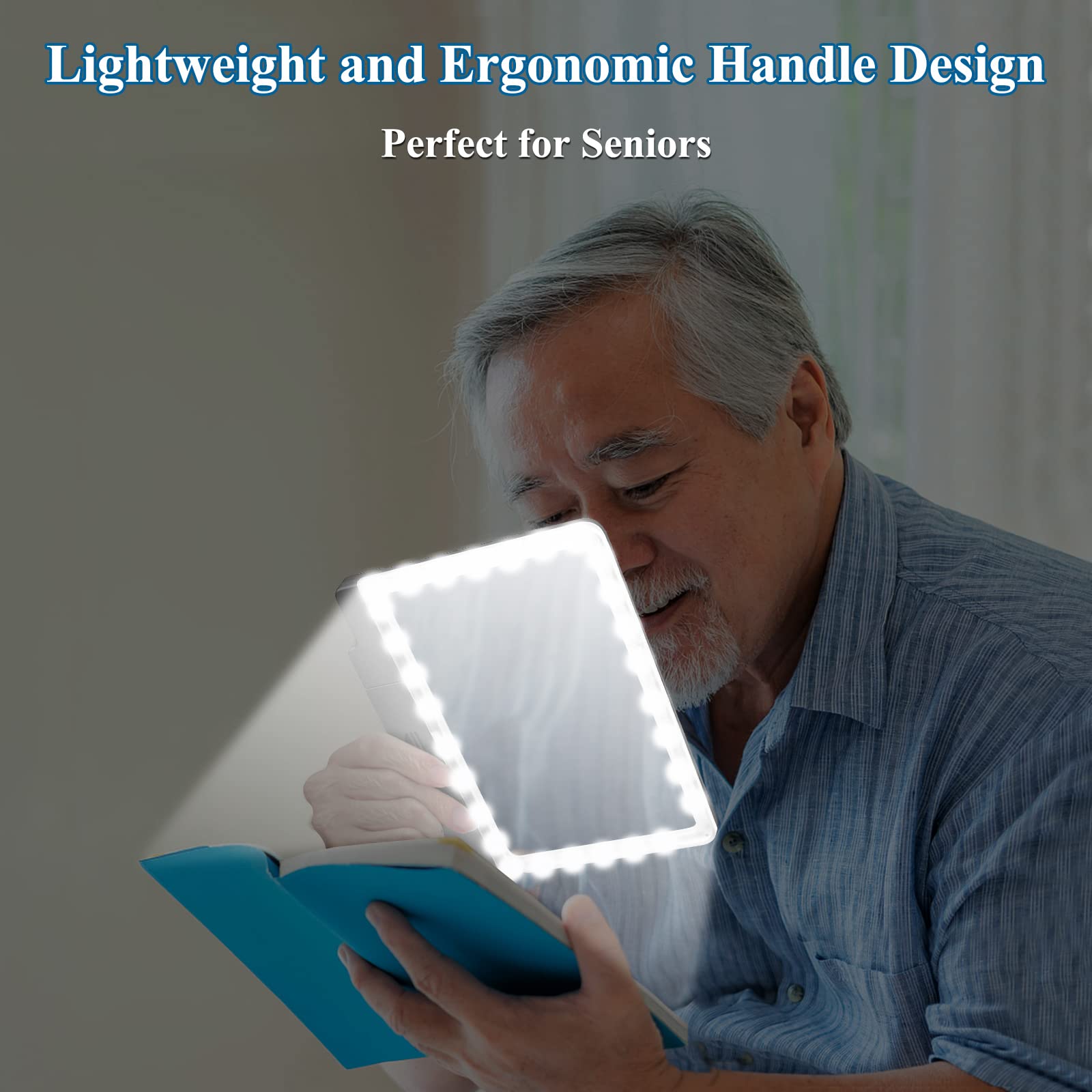 4X Magnifying Glass with 36 Adjustable LED Lights Provide Full-Page Viewing Area Evenly Lit Perfect for Low Vision Person and Seniors
