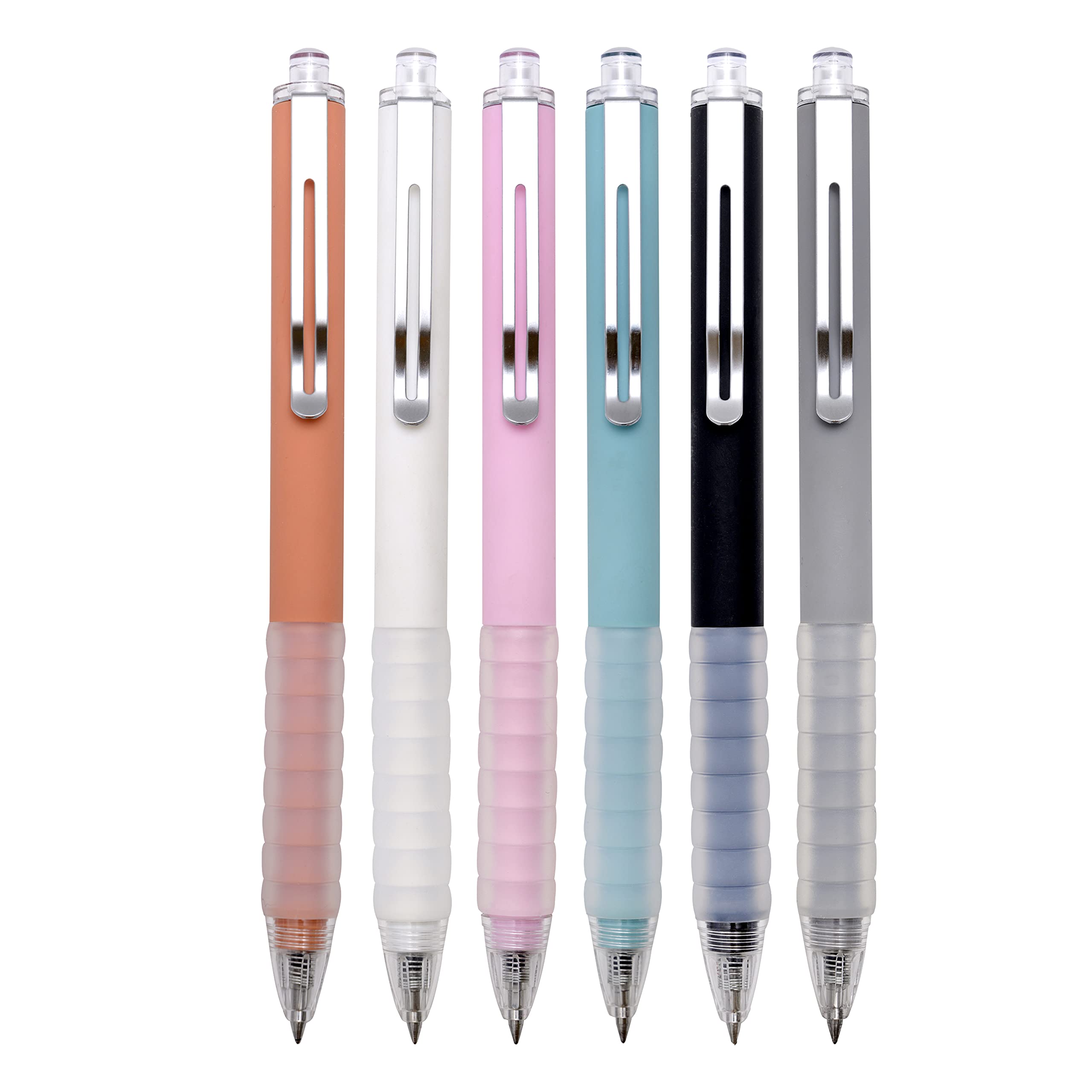 FULLPAD Ballpoint Pens Medium Point 1mm Black Ink Work Pen with Super Soft Grip Ball Point Pen for Men Women Retractable Office Pens (Black-6)