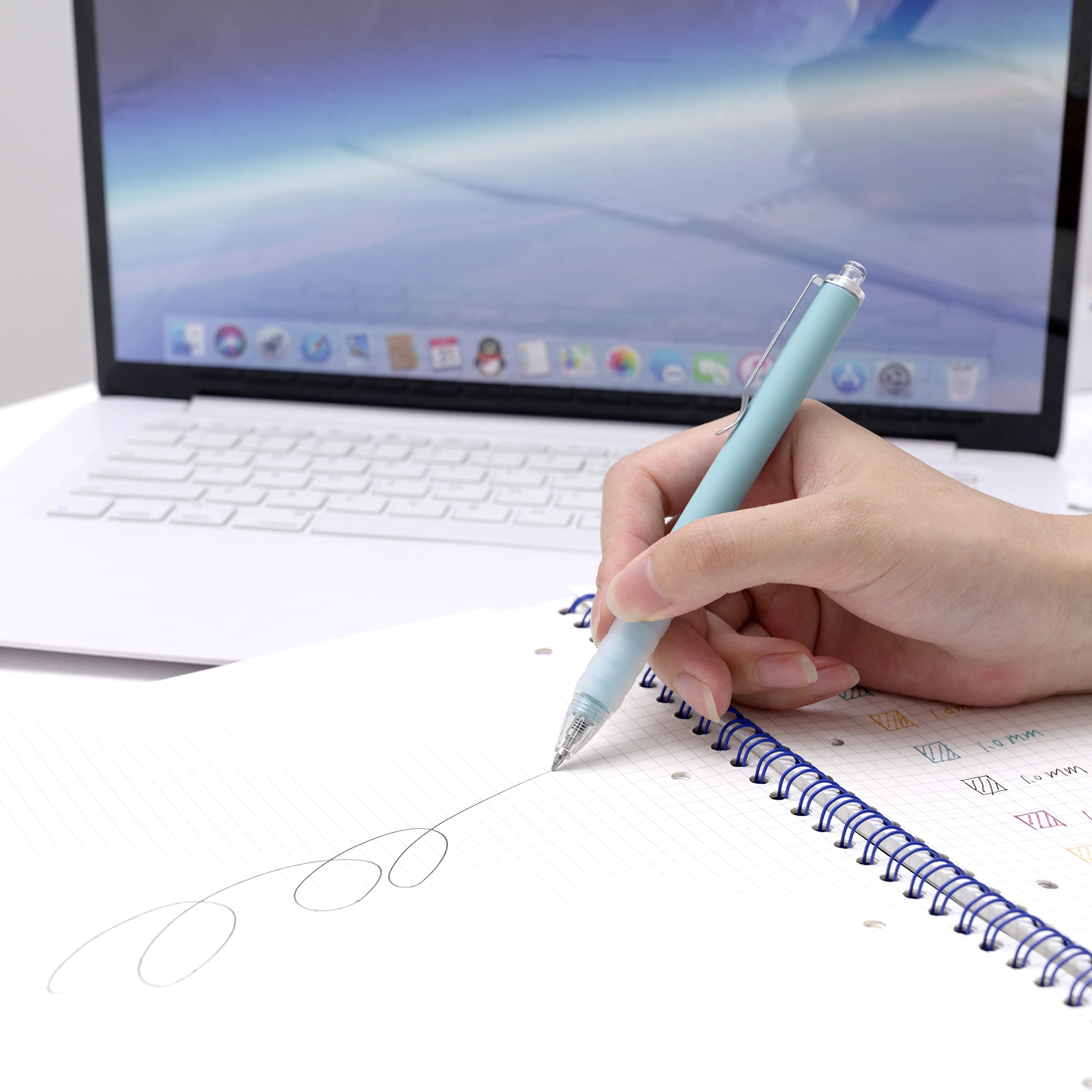 FULLPAD Ballpoint Pens Medium Point 1mm Black Ink Work Pen with Super Soft Grip Ball Point Pen for Men Women Retractable Office Pens (Black-6)