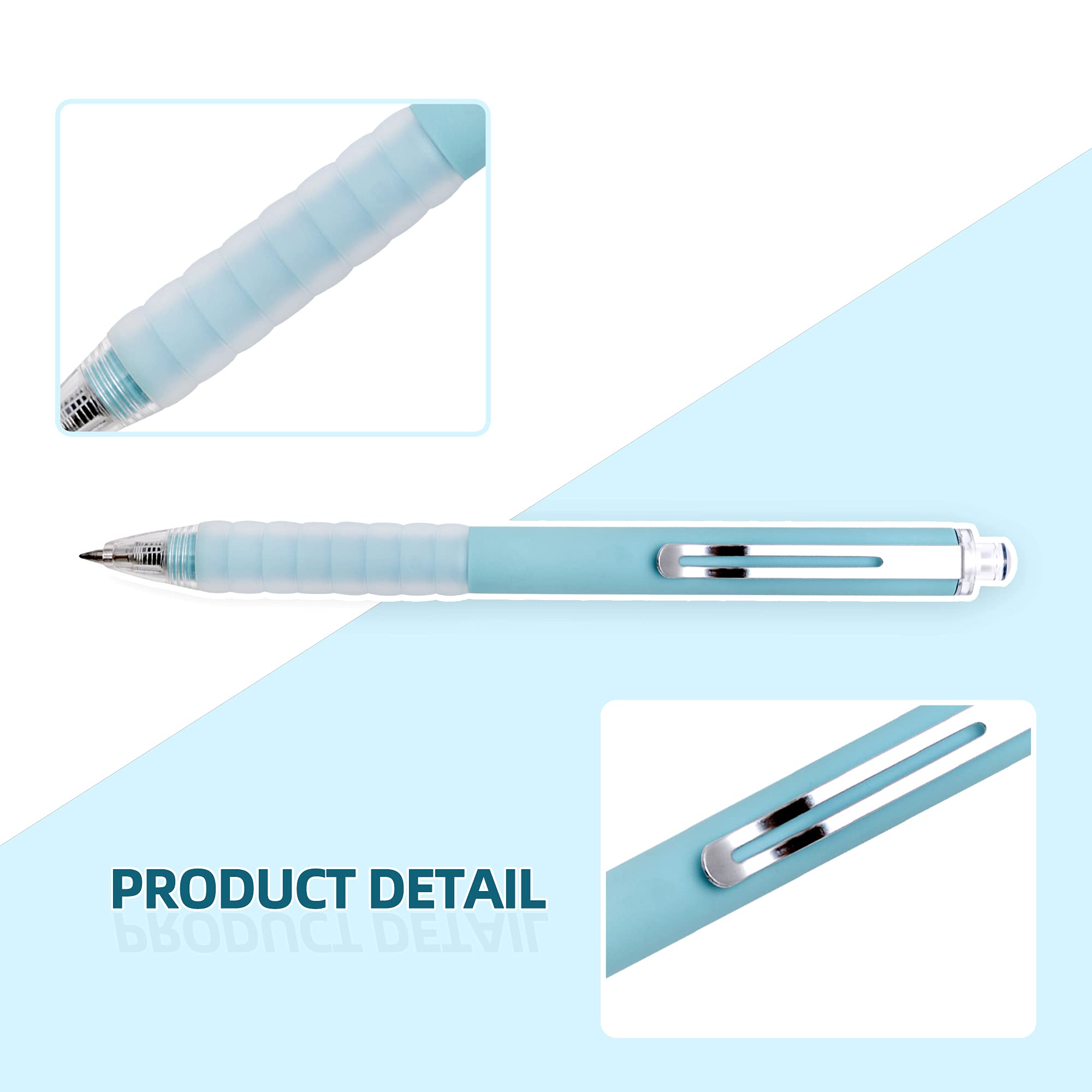 FULLPAD Ballpoint Pens Medium Point 1mm Black Ink Work Pen with Super Soft Grip Ball Point Pen for Men Women Retractable Office Pens (Black-6)