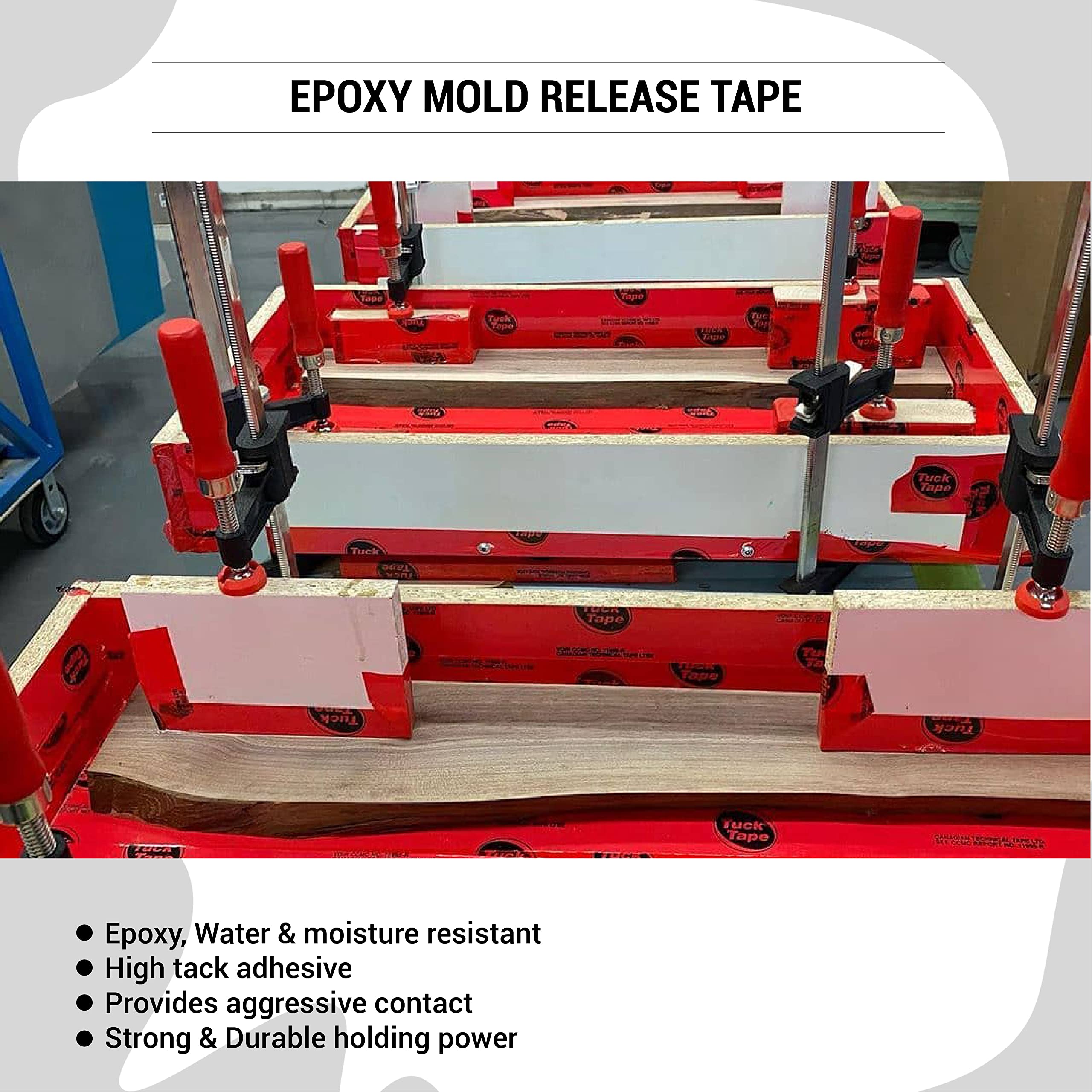 Tuck Tape Construction Sheathing Tape, Epoxy Resin Tape, 2.4 in x 180 ft (Red)
