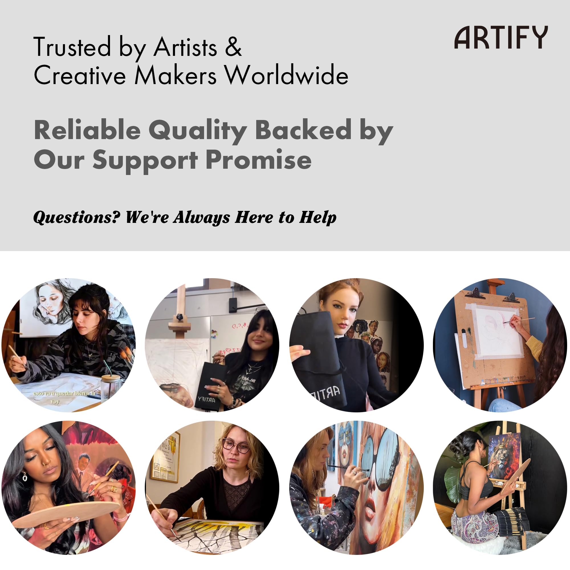 ARTIFY 24 Pieces Paint Brush Set, Expert Series, Enhanced Synthetic Brush Set with Cloth Roll and Palette Knife for Acrylic, Oil, Watercolor and Gouache (Birch)