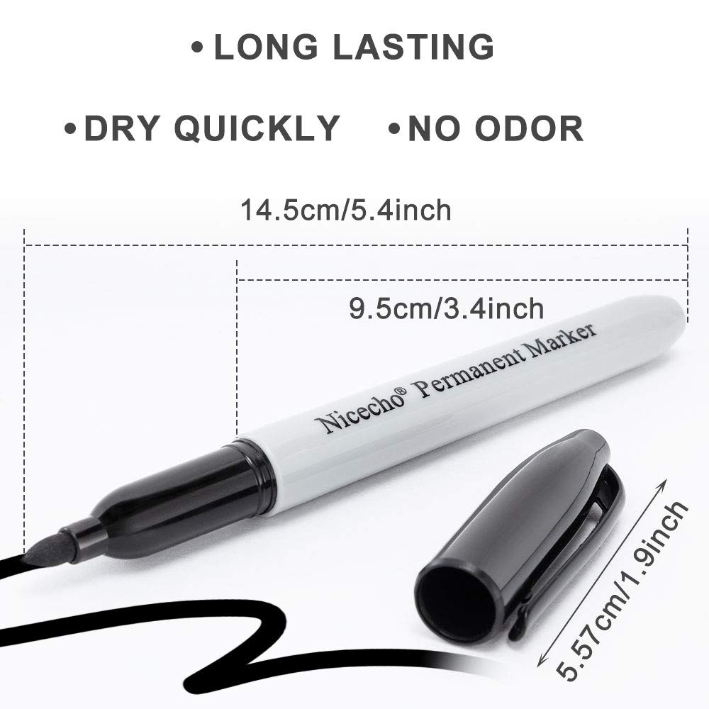 Permanent Markers, Black Permanent Marker Pens, 30 Count Fine Point Basic Marker Set