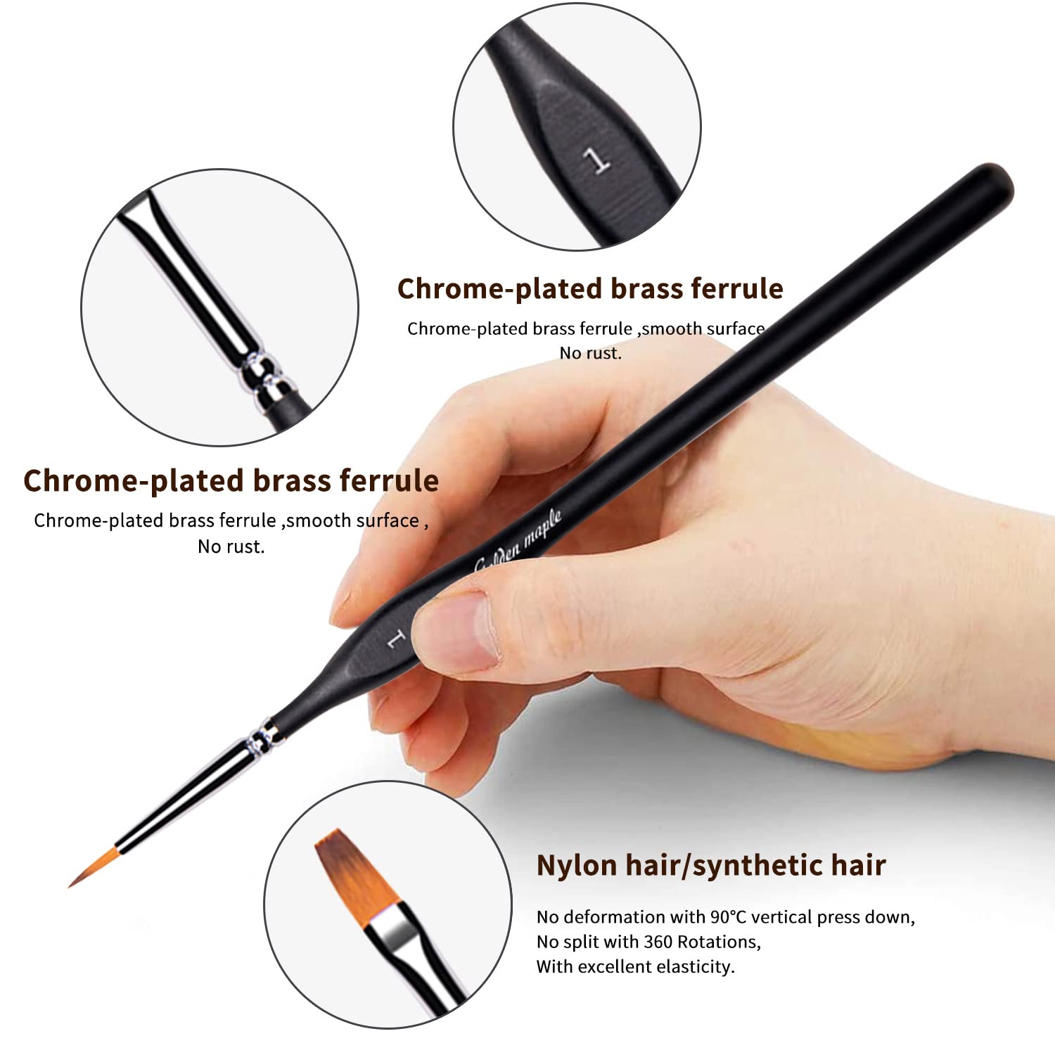 Miniature Paint Brushes, 15PC Model Brushes Micro Detail Paint Brush Set, Fine Detailing for Acrylics, Oils, Watercolors & Paint by Number, Citadel, Figurine, Warhammer 40k (Black)